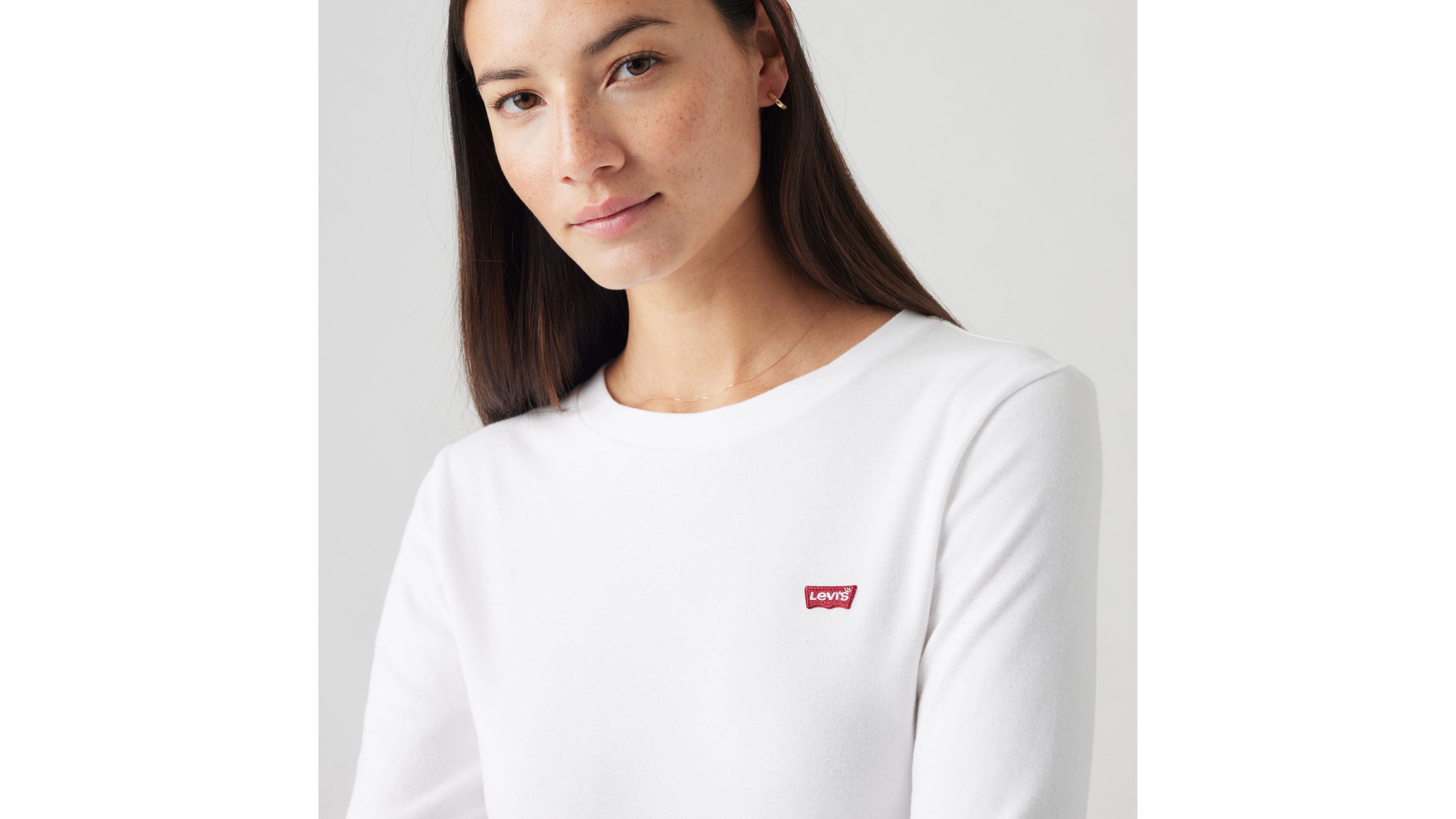 Essential Housemark Long-sleeve Tee - White | Levi's® FI