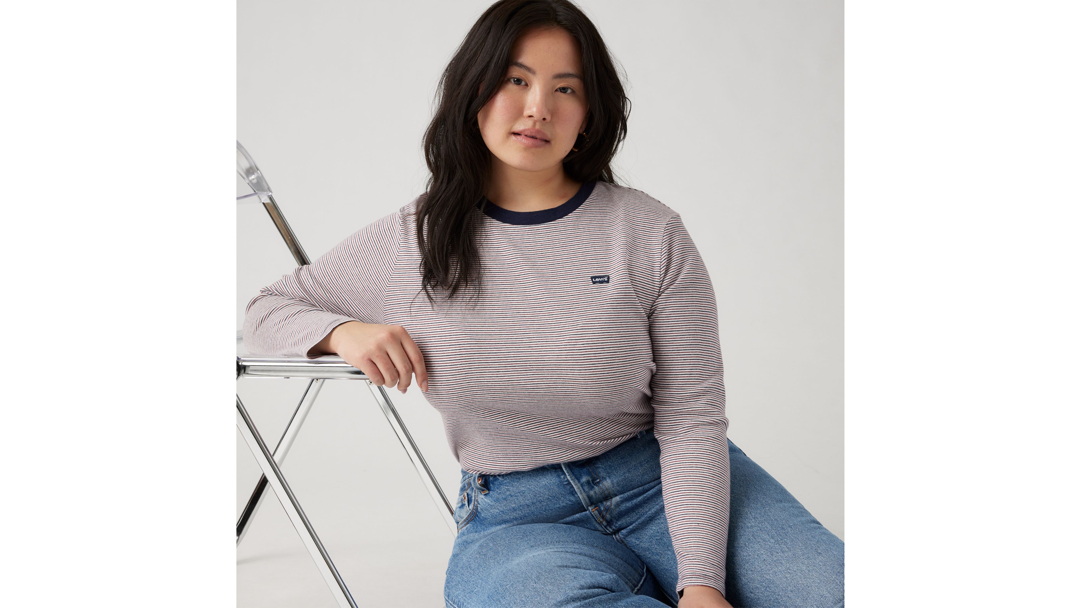 Essential Long-sleeve Tee (plus Size) - Blue | Levi's® GB