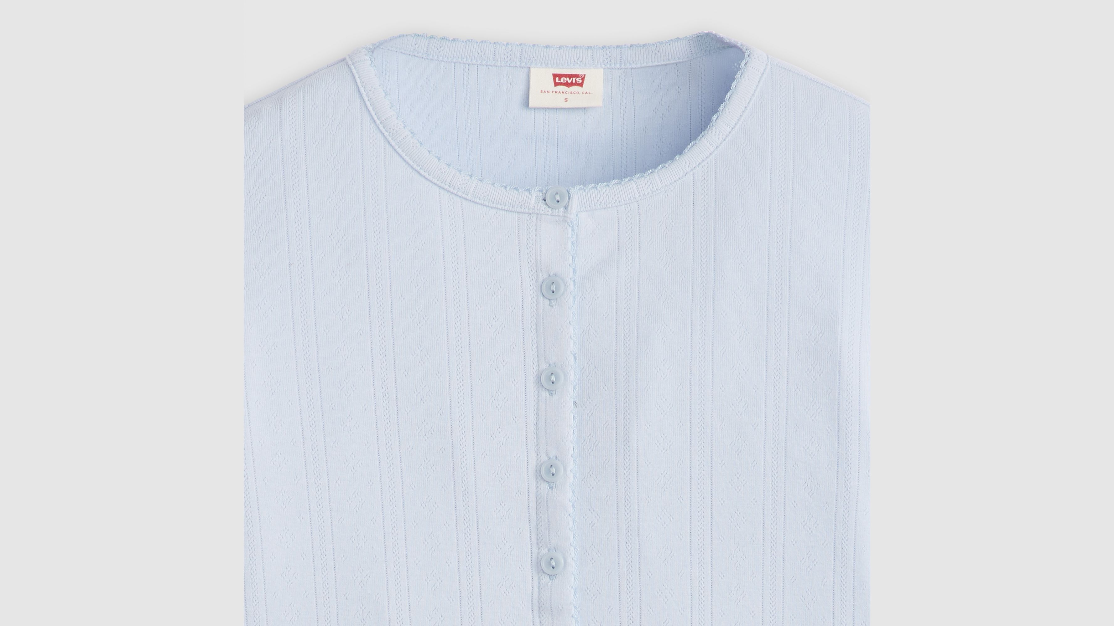 Dry Goods Pointelle Long Sleeve Tee - Blue | Levi's® GB