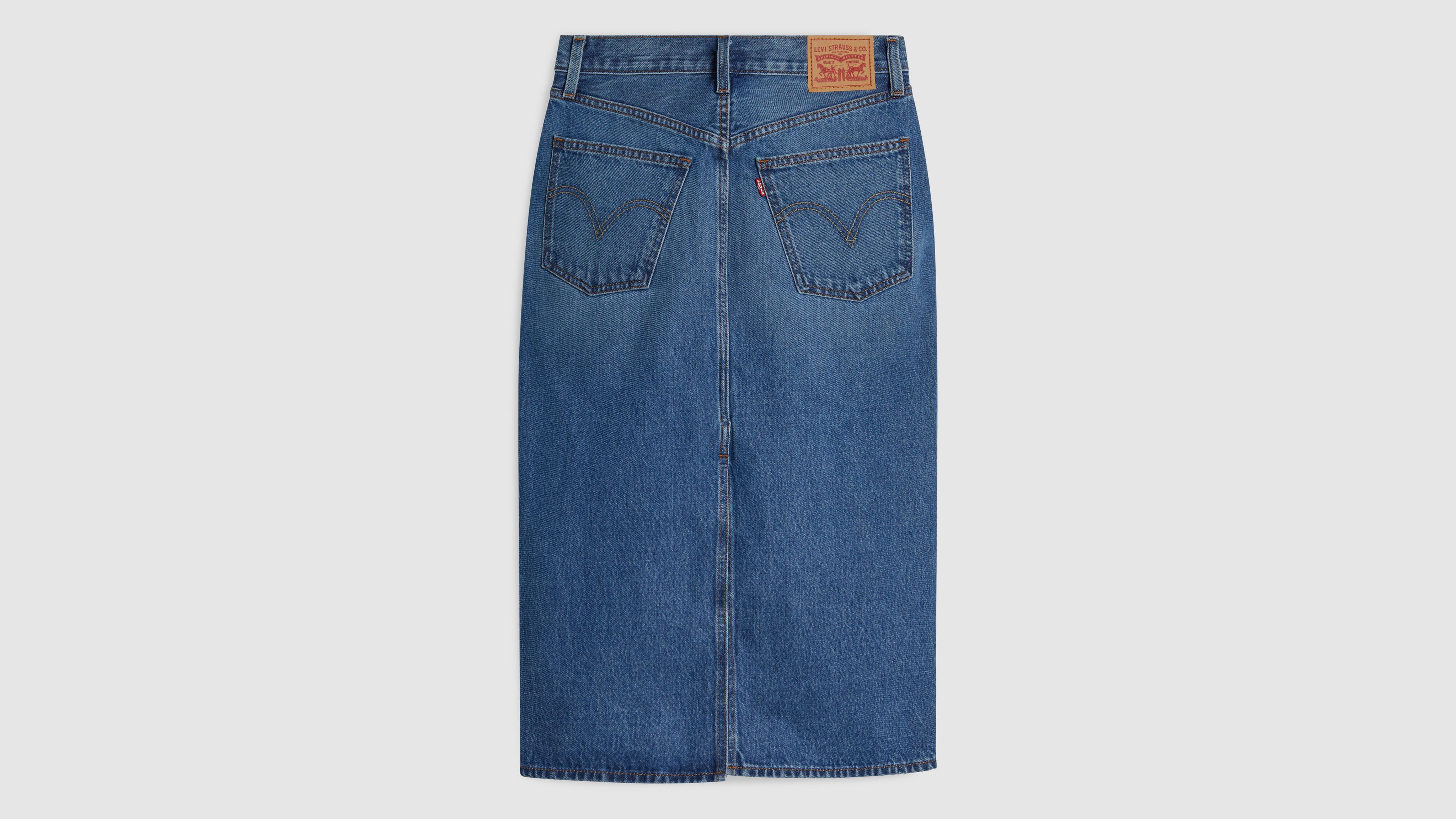 High Rise Back Slit Skirt - Blue | Levi's® GB
