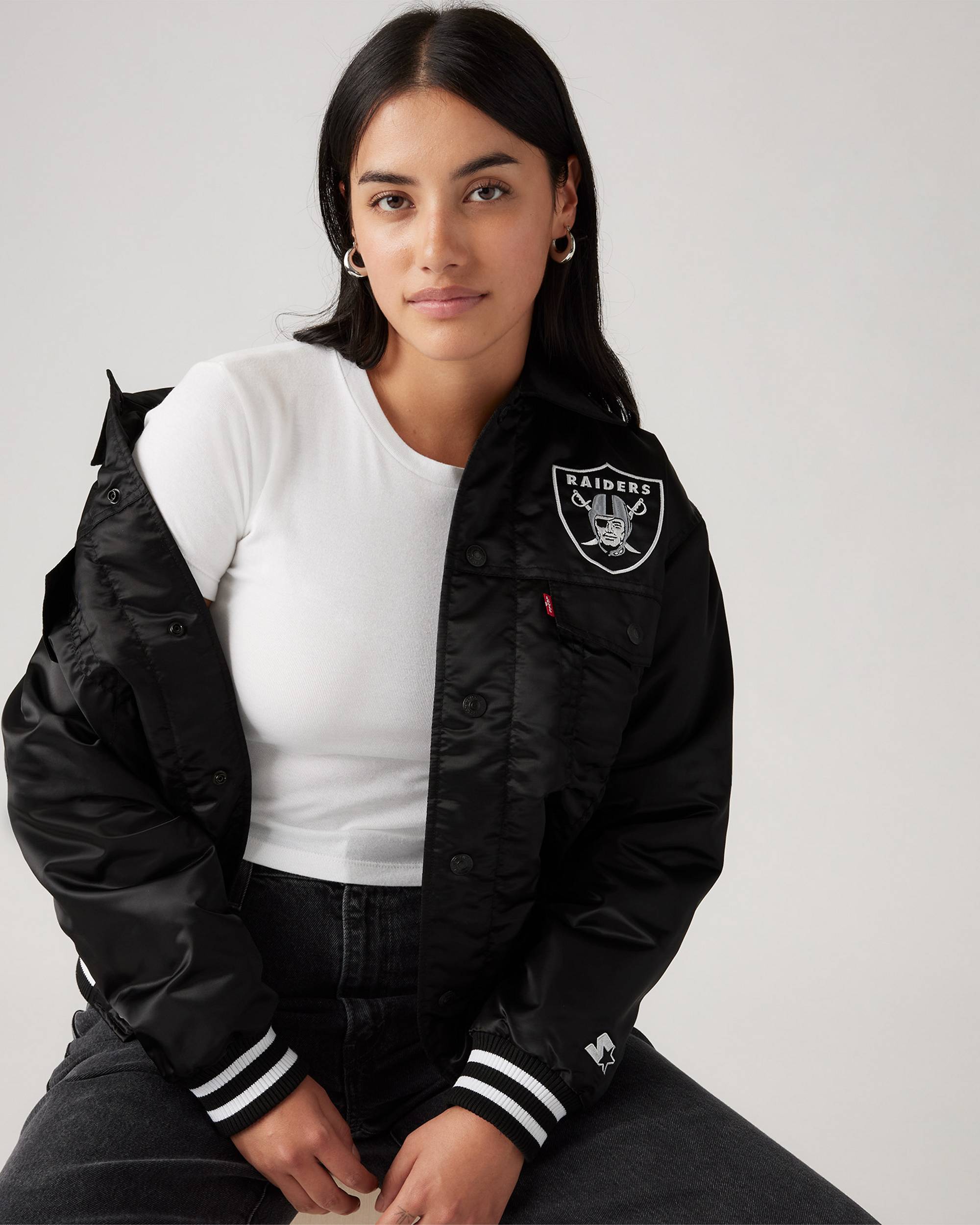 Levi's® X Starter Raiders Jacket - Black | Levi's® US Levi's® X Starter Raiders Jacket - Black | Levi's® US