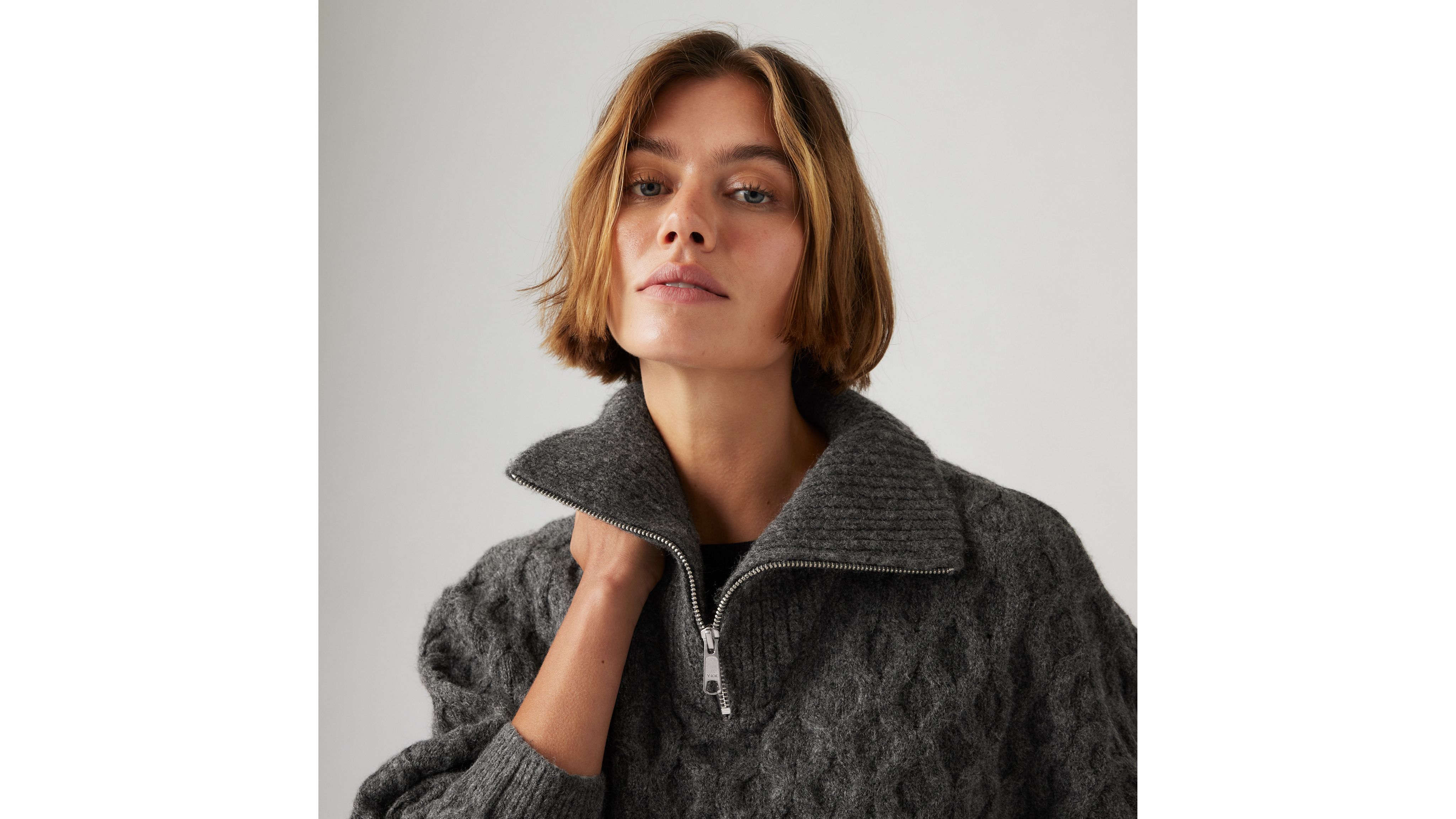 1/4 Zip Cable Sweater - Grey | Levi's® GB