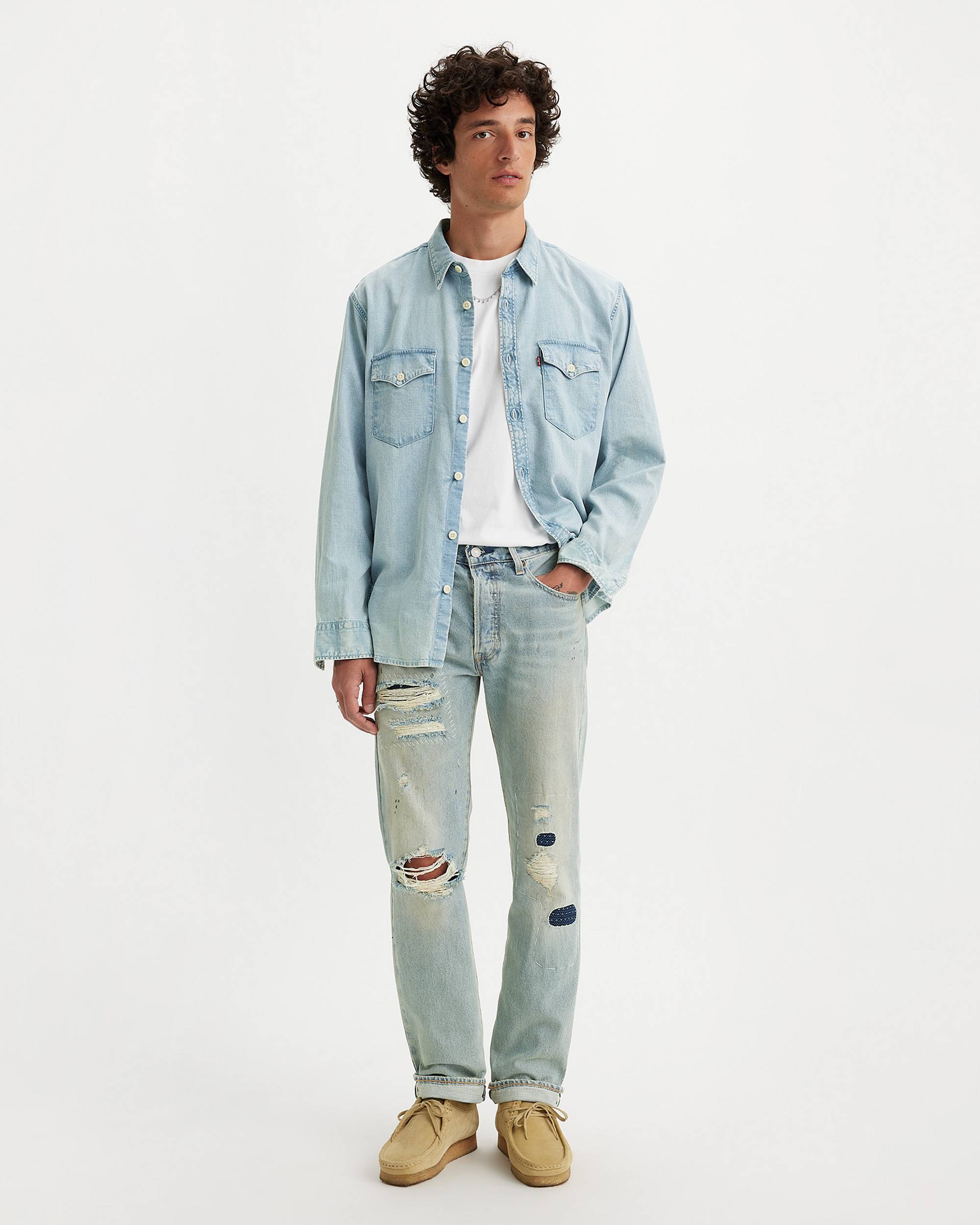 501® Original Fit Selvedge Men's Jeans - Light Wash | Levi's® US 501® Original Fit Selvedge Men's Jeans - Light Wash | Levi's® US
