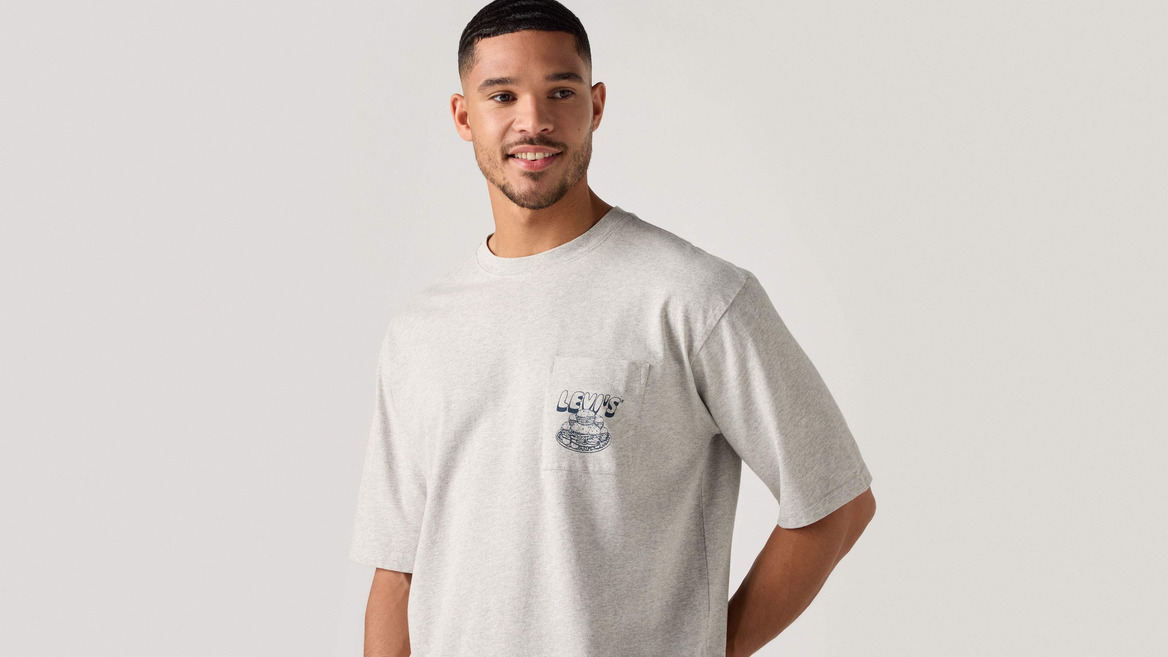 Half Sleeve Graphic Pocket Tee - Grey | Levi's® DE