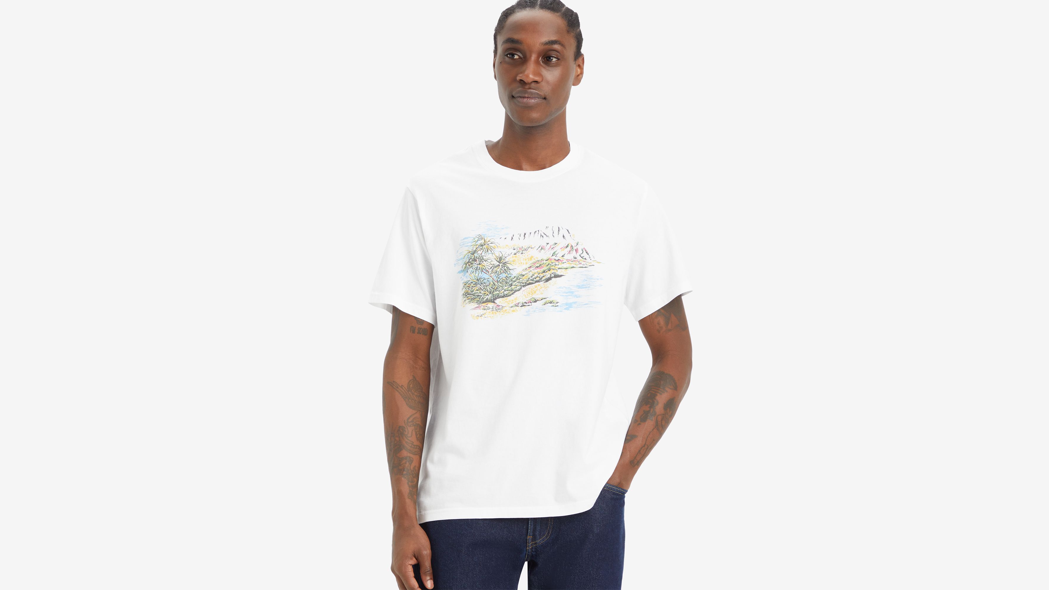 Relaxed Fit Graphic Tee - White | Levi's® FR