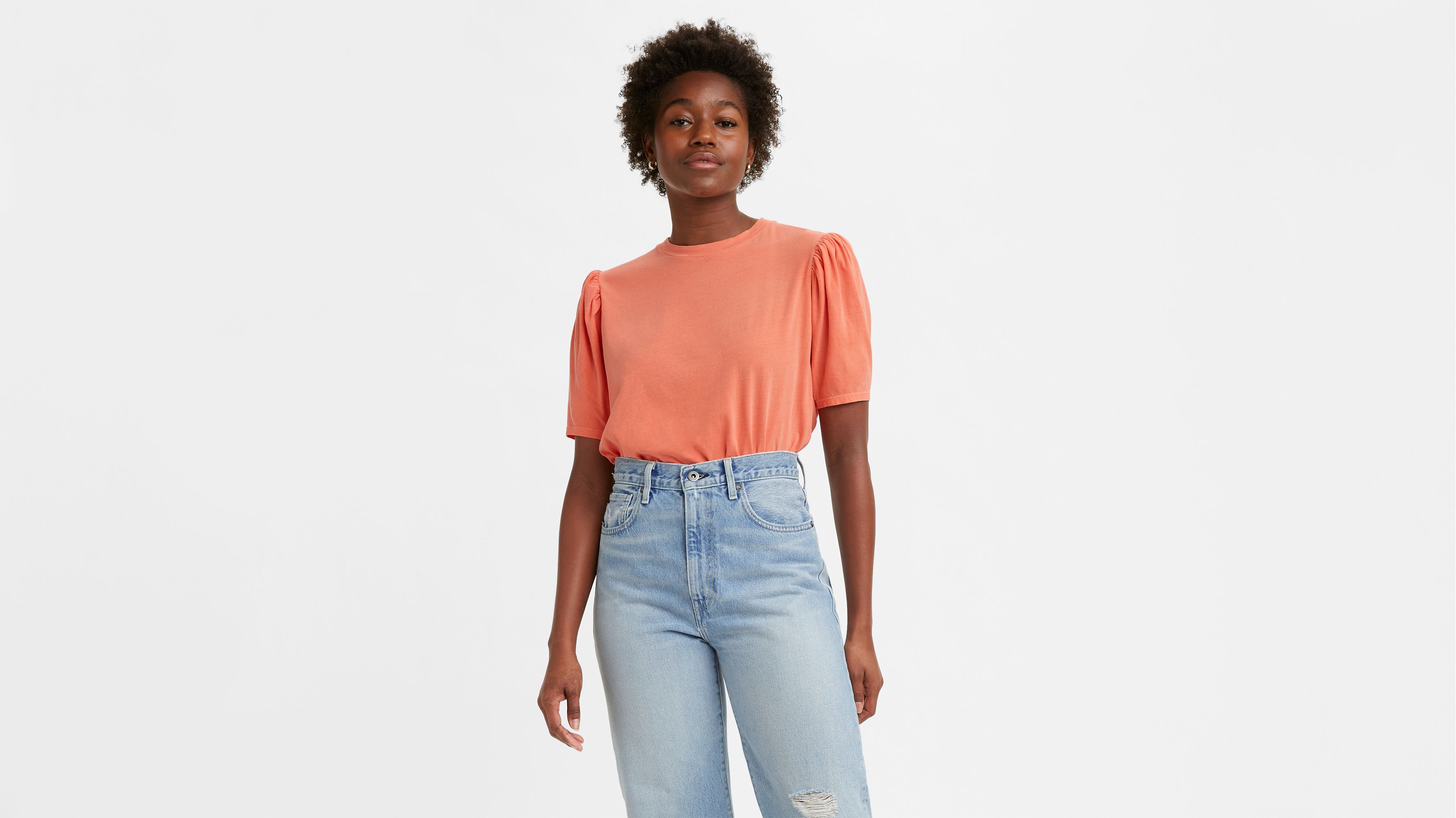 Wave Puff Sleeve Top - Orange | Levi's® US