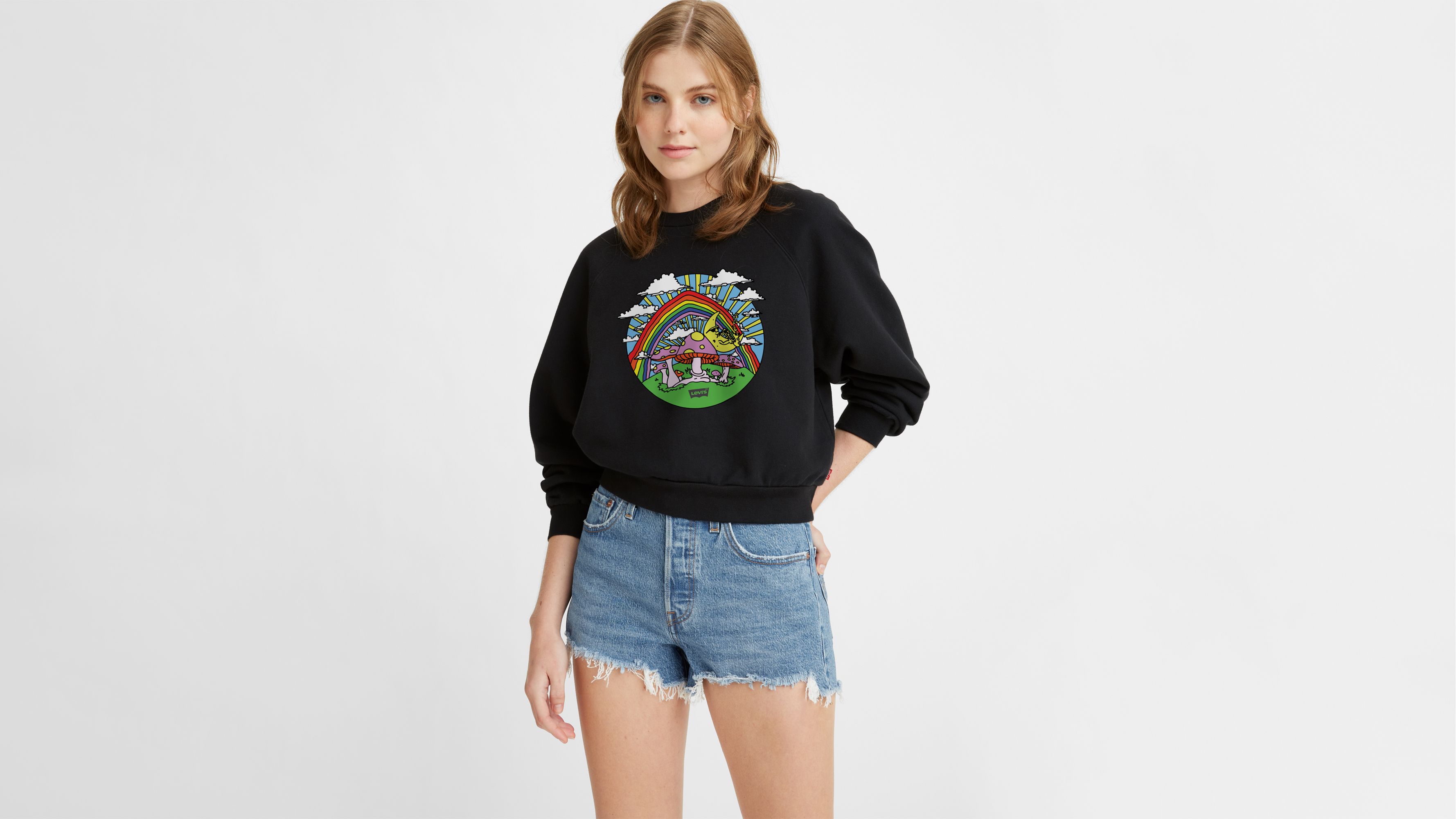 Graphic Raglan Crewneck Sweatshirt - Black | Levi's® US