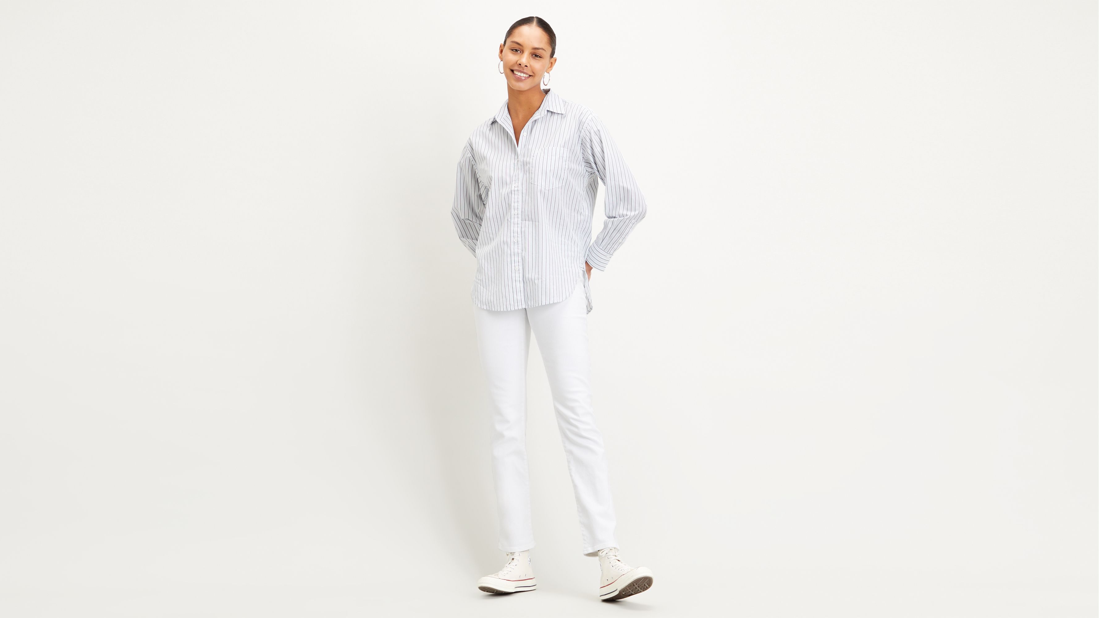 724 High Rise Slim Straight Women's Jeans - White | Levi's® US