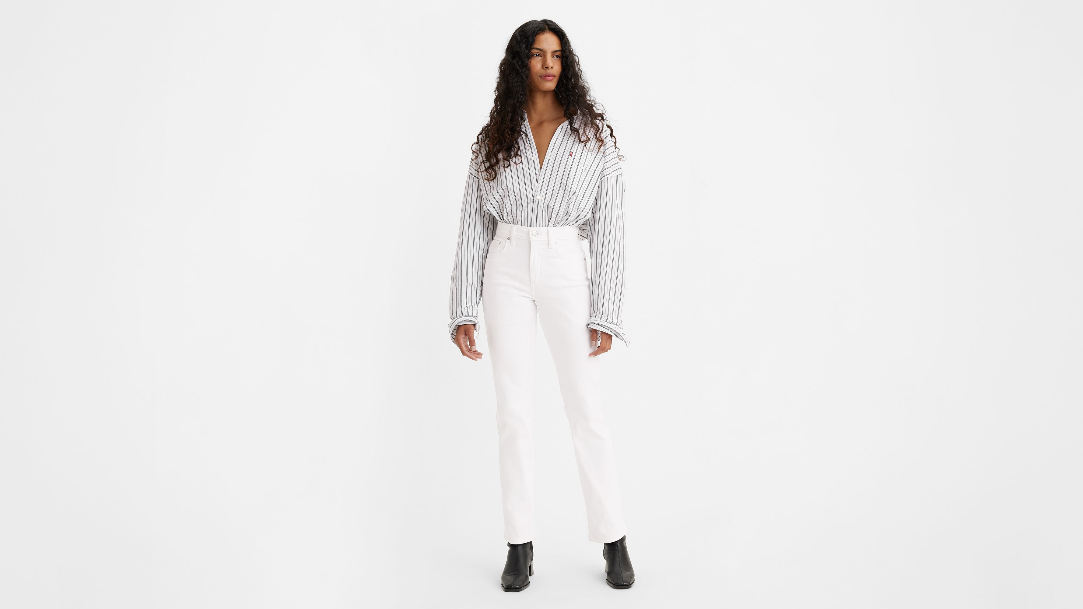724 High Rise Slim Straight Women's Jeans - White | Levi's® US