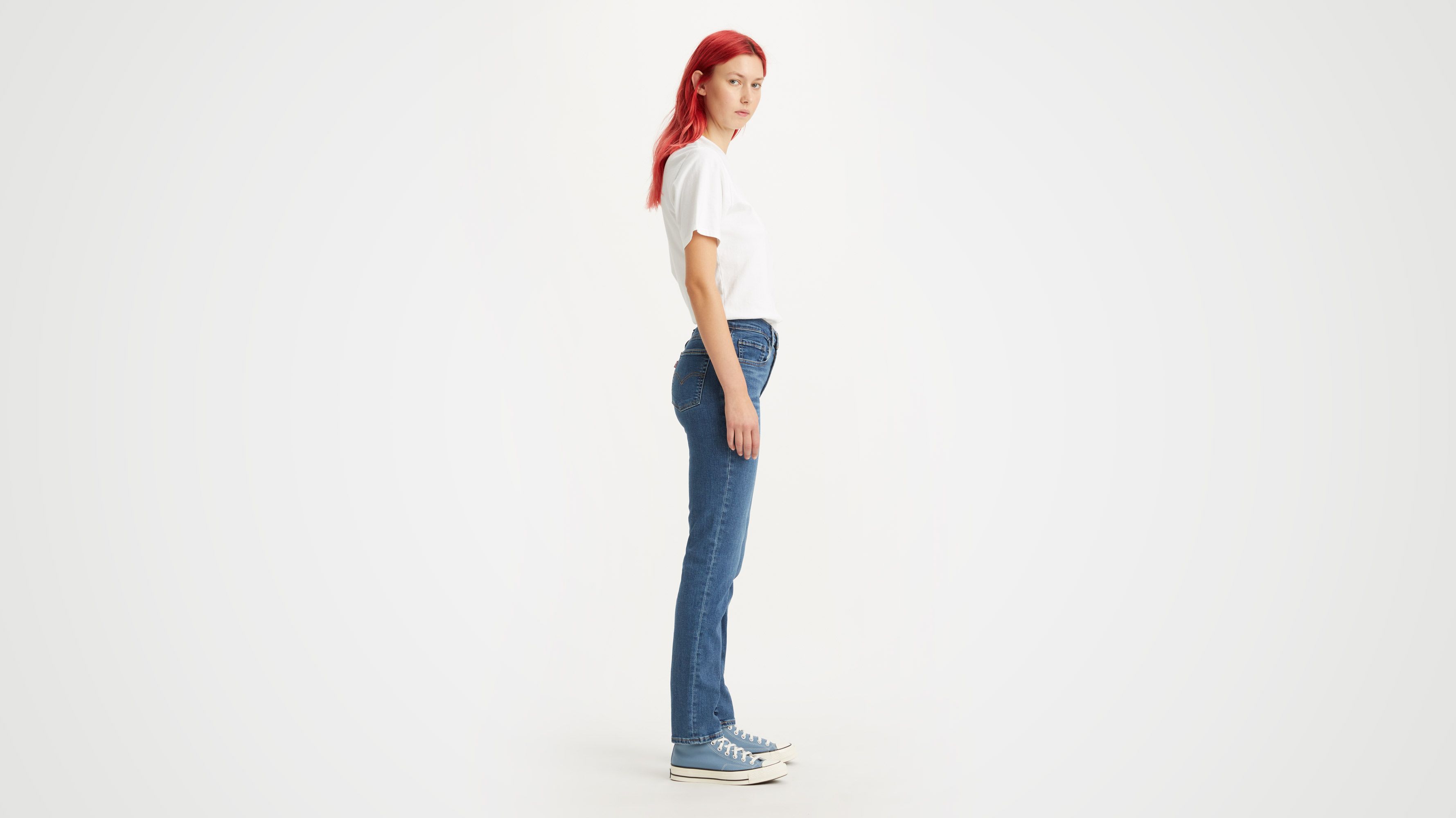 724™ High Rise Straight Jeans - Blue | Levi's® DK
