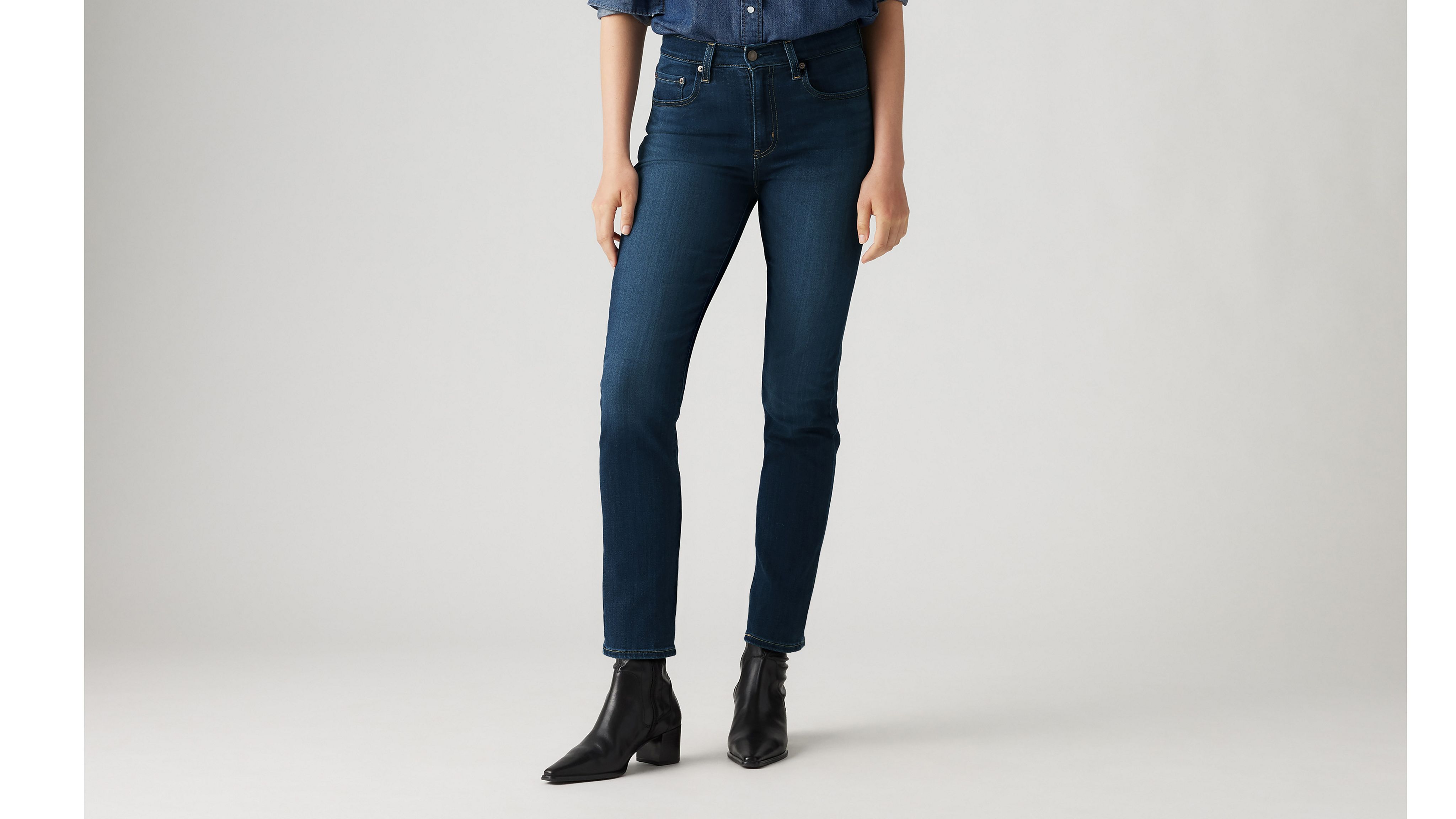 724™ High Rise Straight Jeans - Blue | Levi's® GB