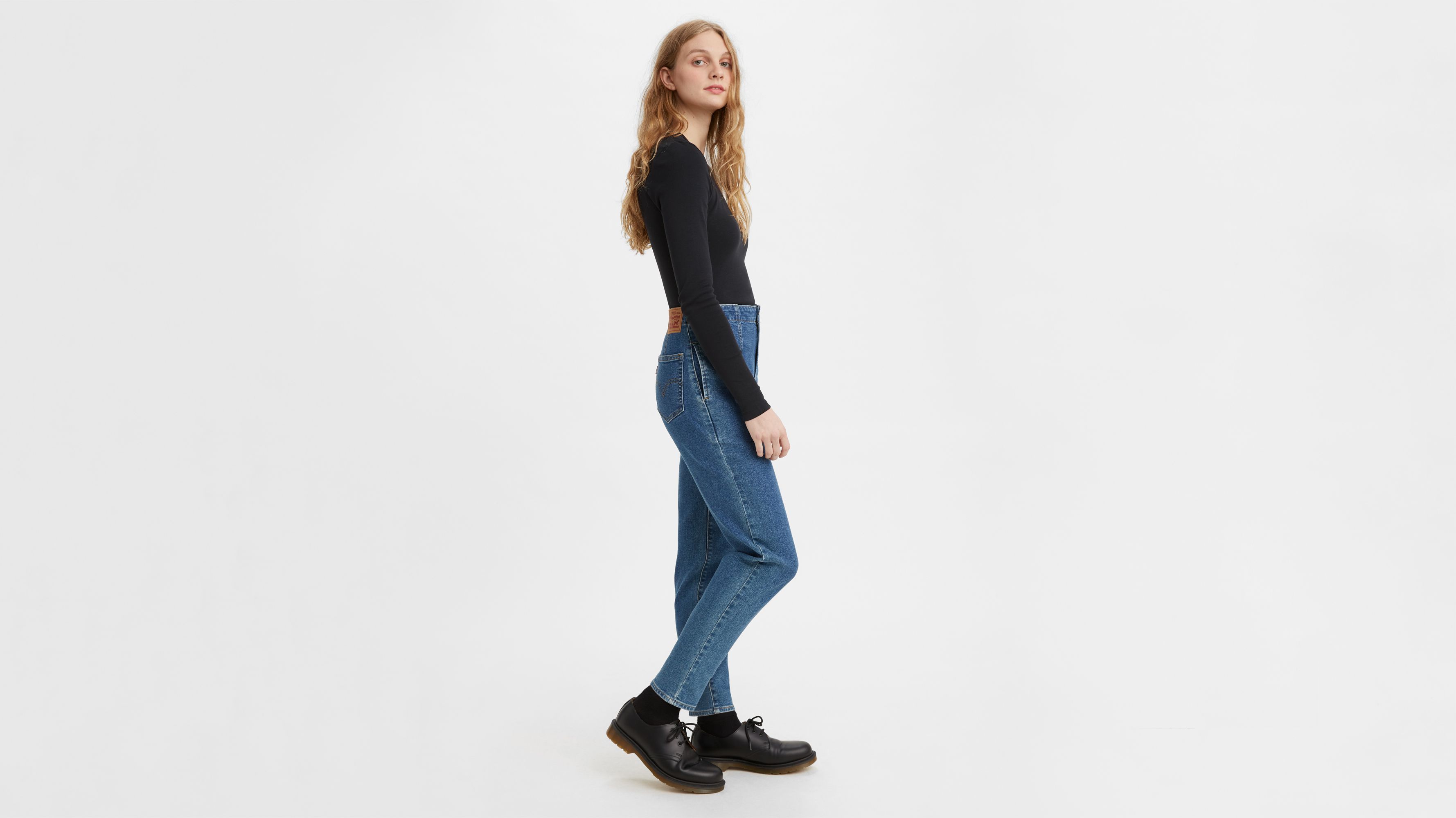Jean taille élevée fuselé pour femme - lavé foncé | Levi's® CA