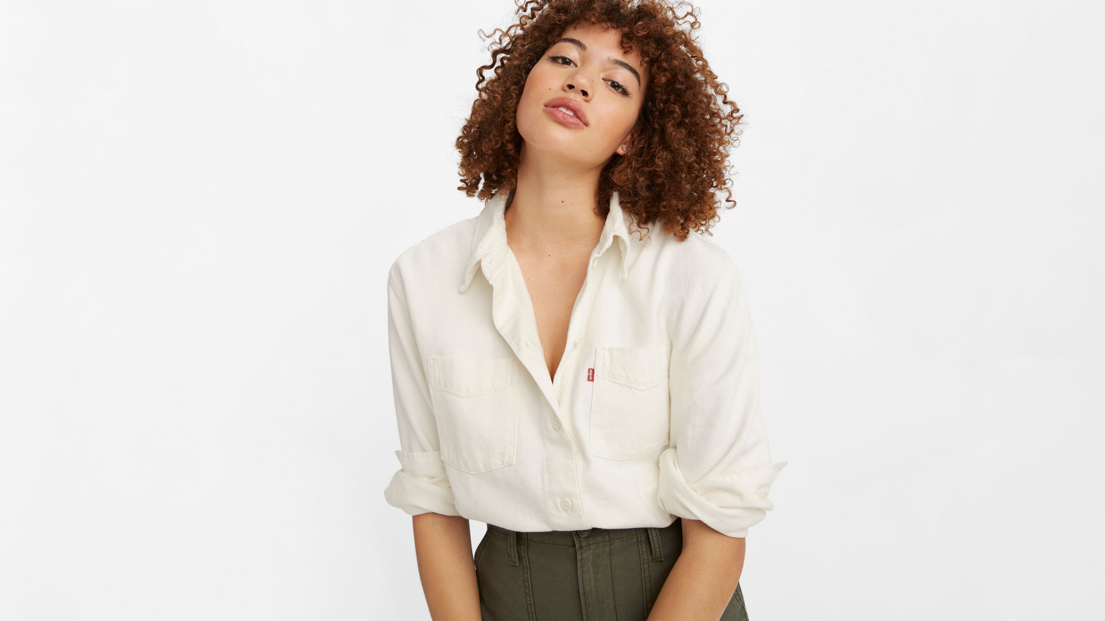 Zoey Utility Button Up Shirt - White | Levi's® US