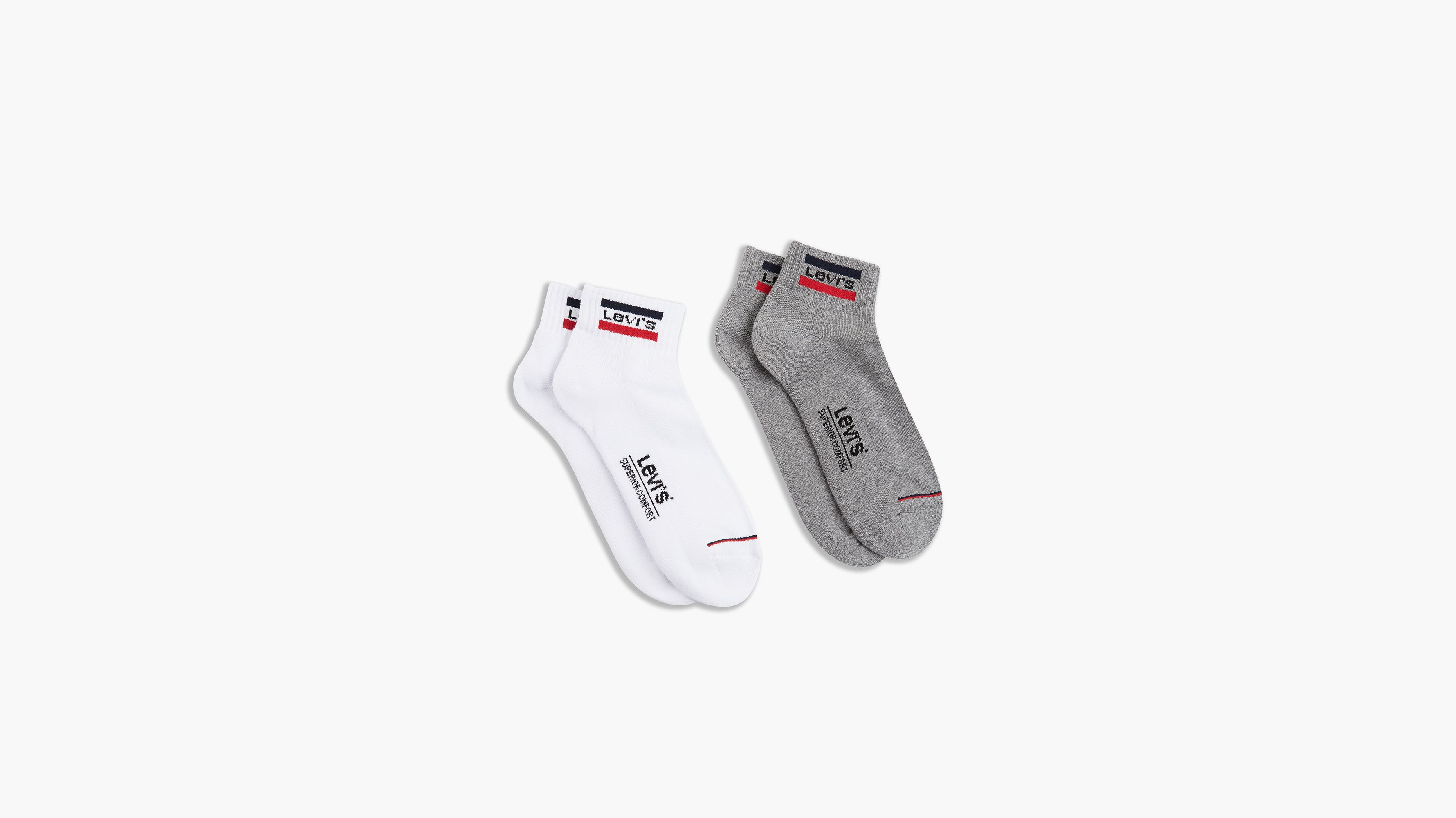 Levi's® Mid Cut Sportswear Logo Socks - 2 Pack - Multi Colour | Levi's® CH