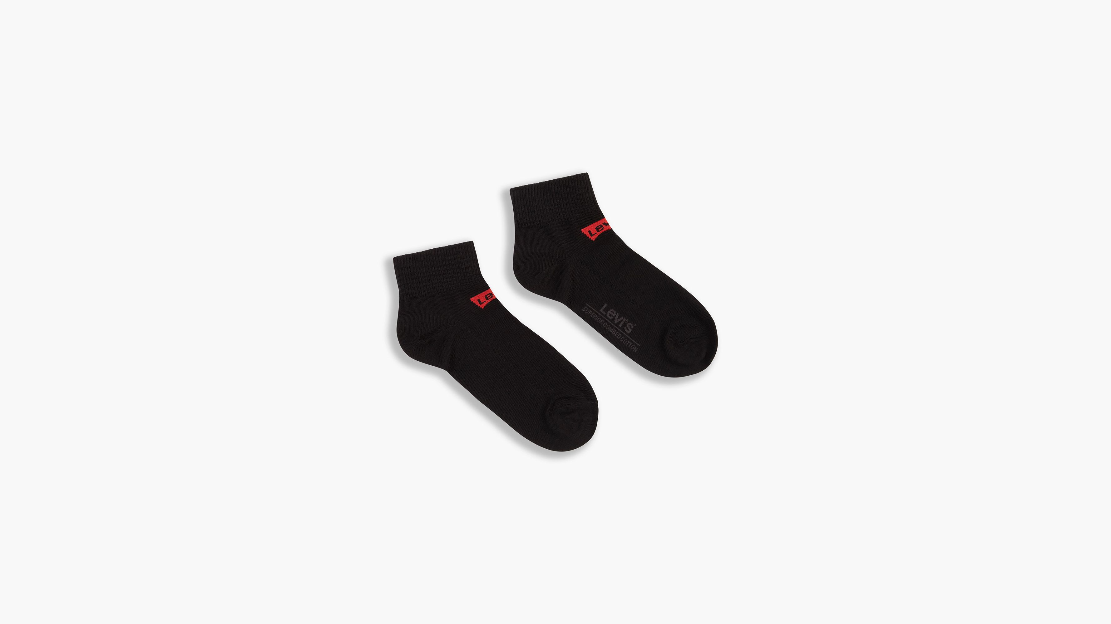 Levi's® Mid Cut Batwing Strømper – Pakke Med 3 - Sort | Levi's® DK