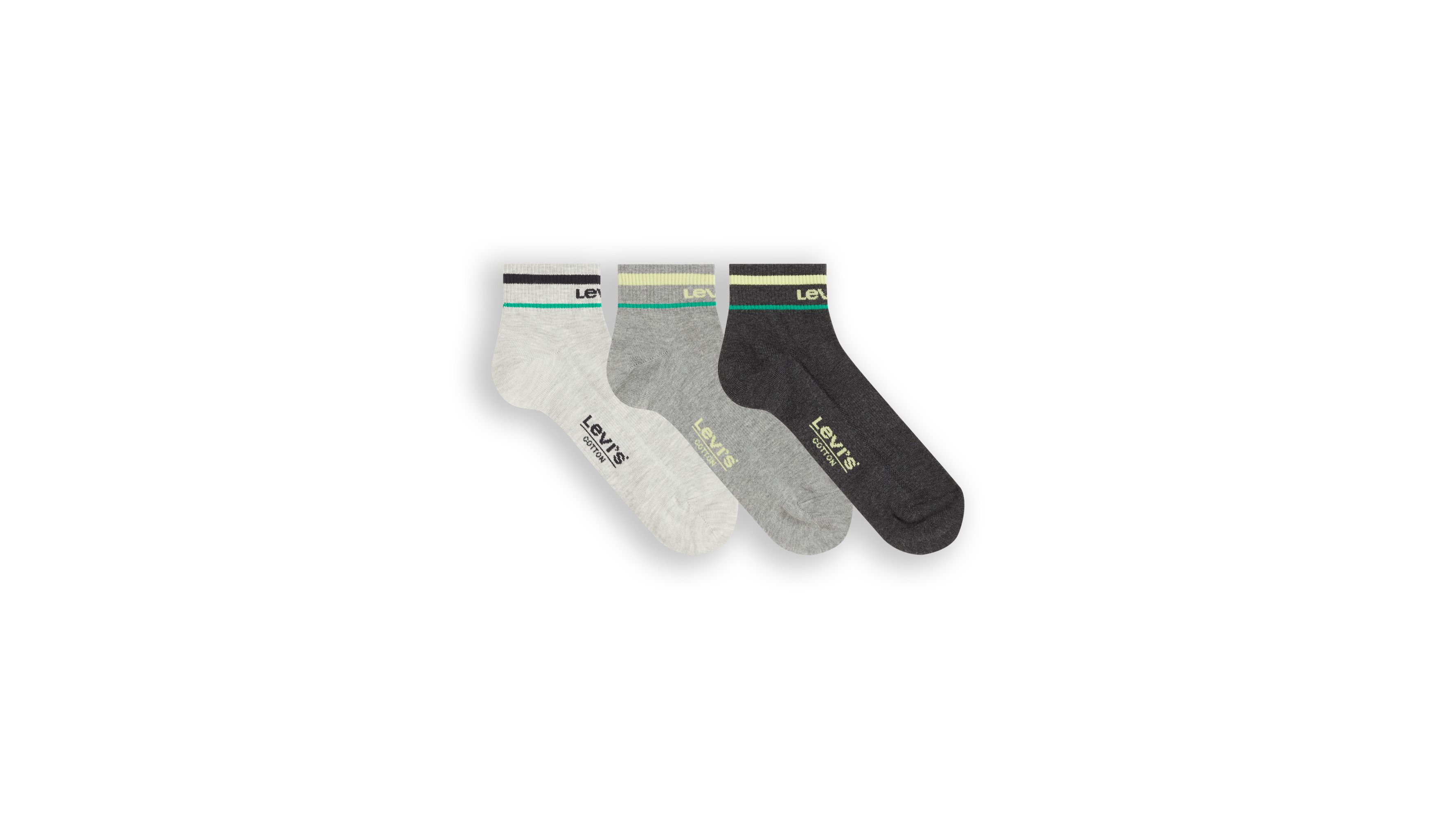 Levi's® Mid Cut Socks - 3 Pack - Grey | Levi's® BE