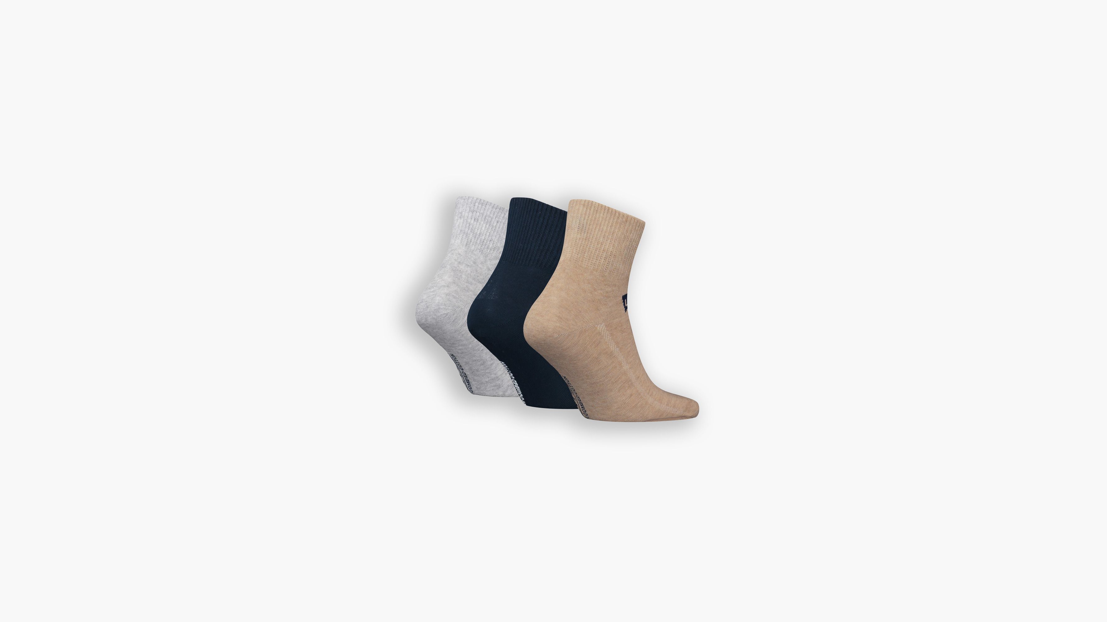 Levi's® Batwing Logo Mid Cut Socks - 3 Pack - Beige | Levi's® FR