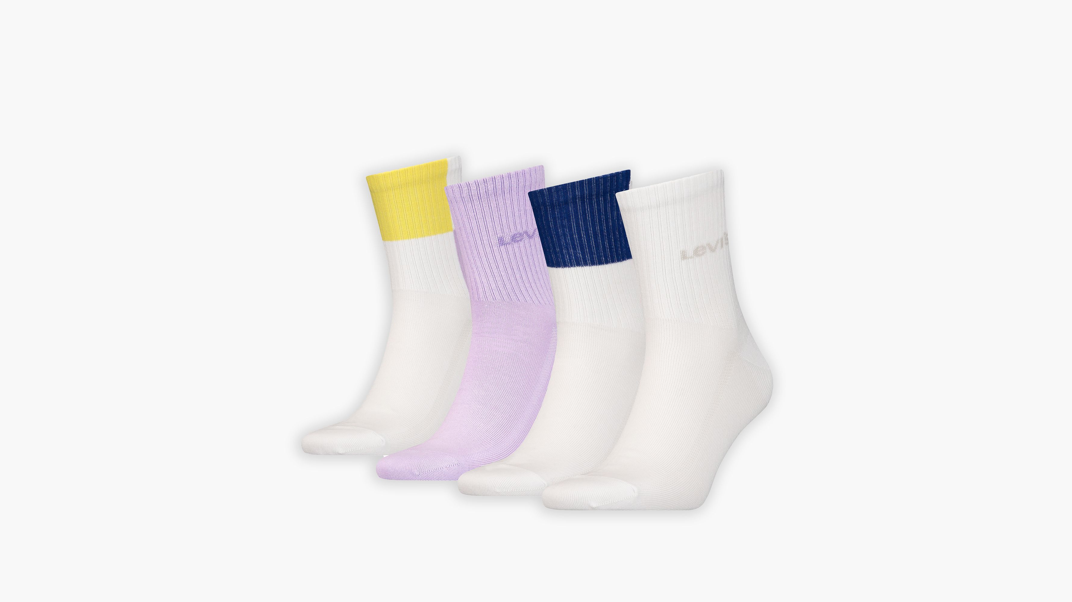 Levi's® Giftbox Short Cut Color Block Socks- 4 Pack - White | Levi's® NO