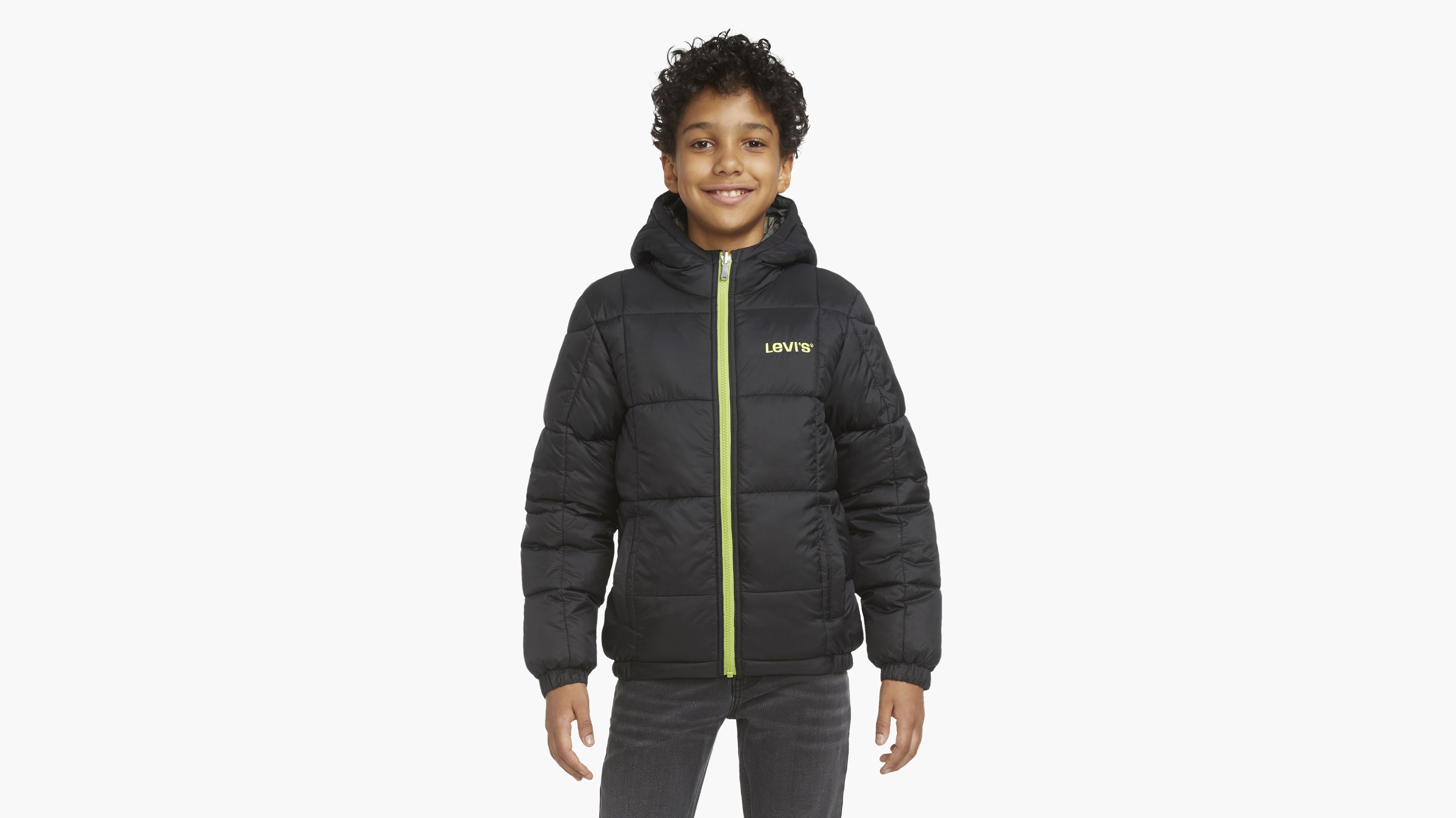 Reversible Puffer Jacket Big Boys 8-20 - Black | Levi's® US
