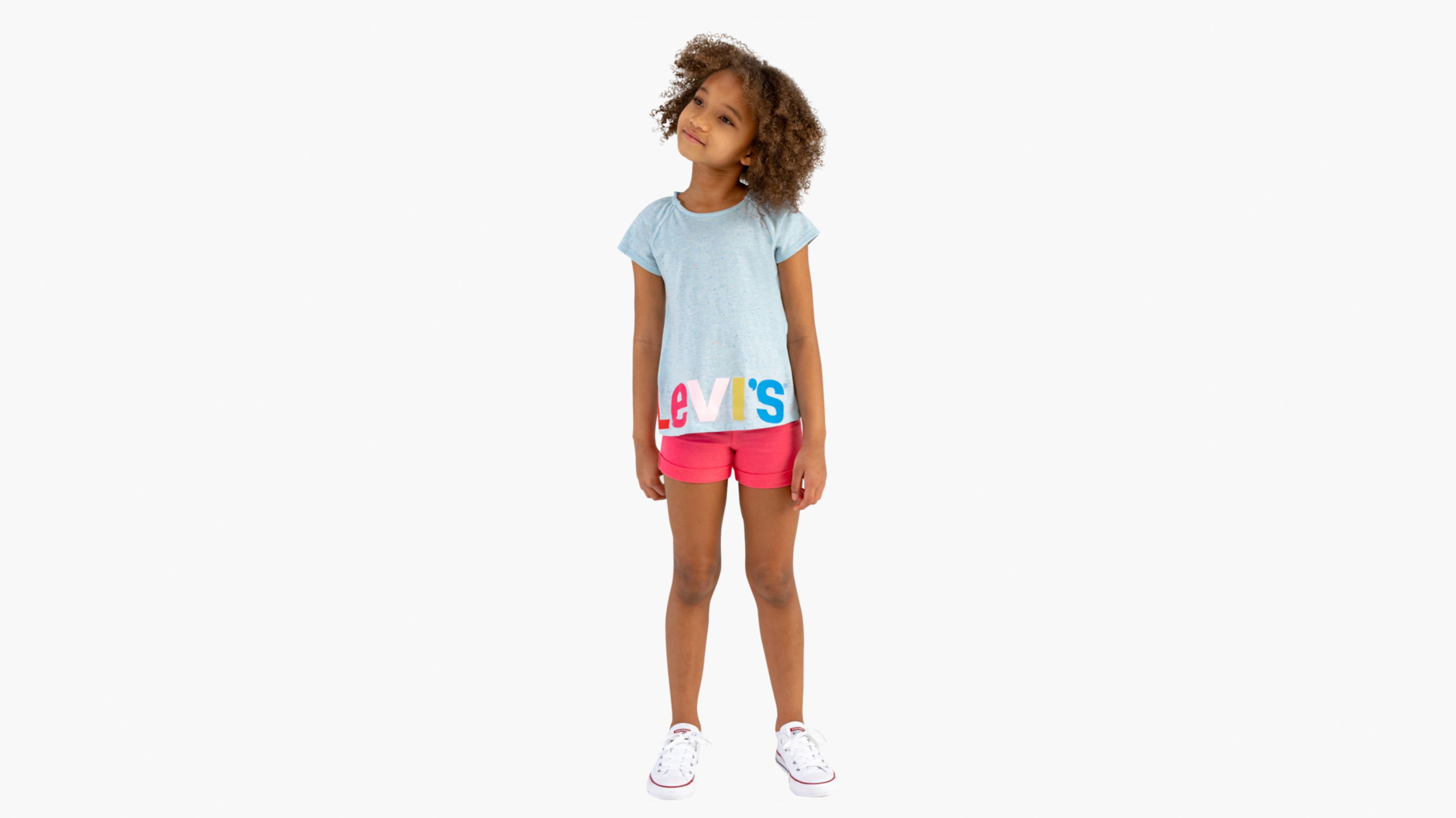 Little Girls Flutter Sleeve T-shirt And Shorts Set 4-6x - Multi-color ...