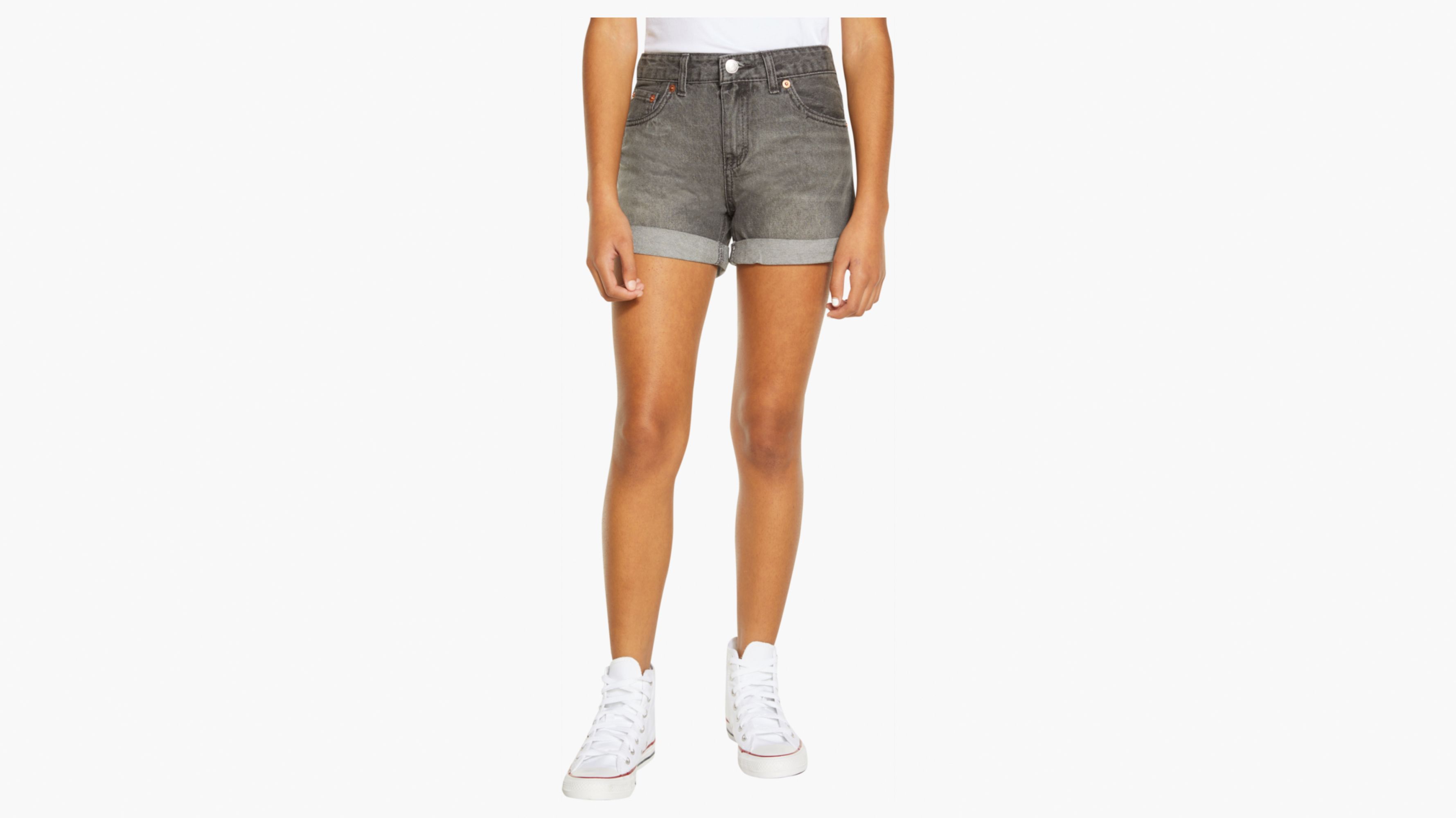 Girlfriend Shorty Shorts Big Girls 7-16 - Black | Levi's® US