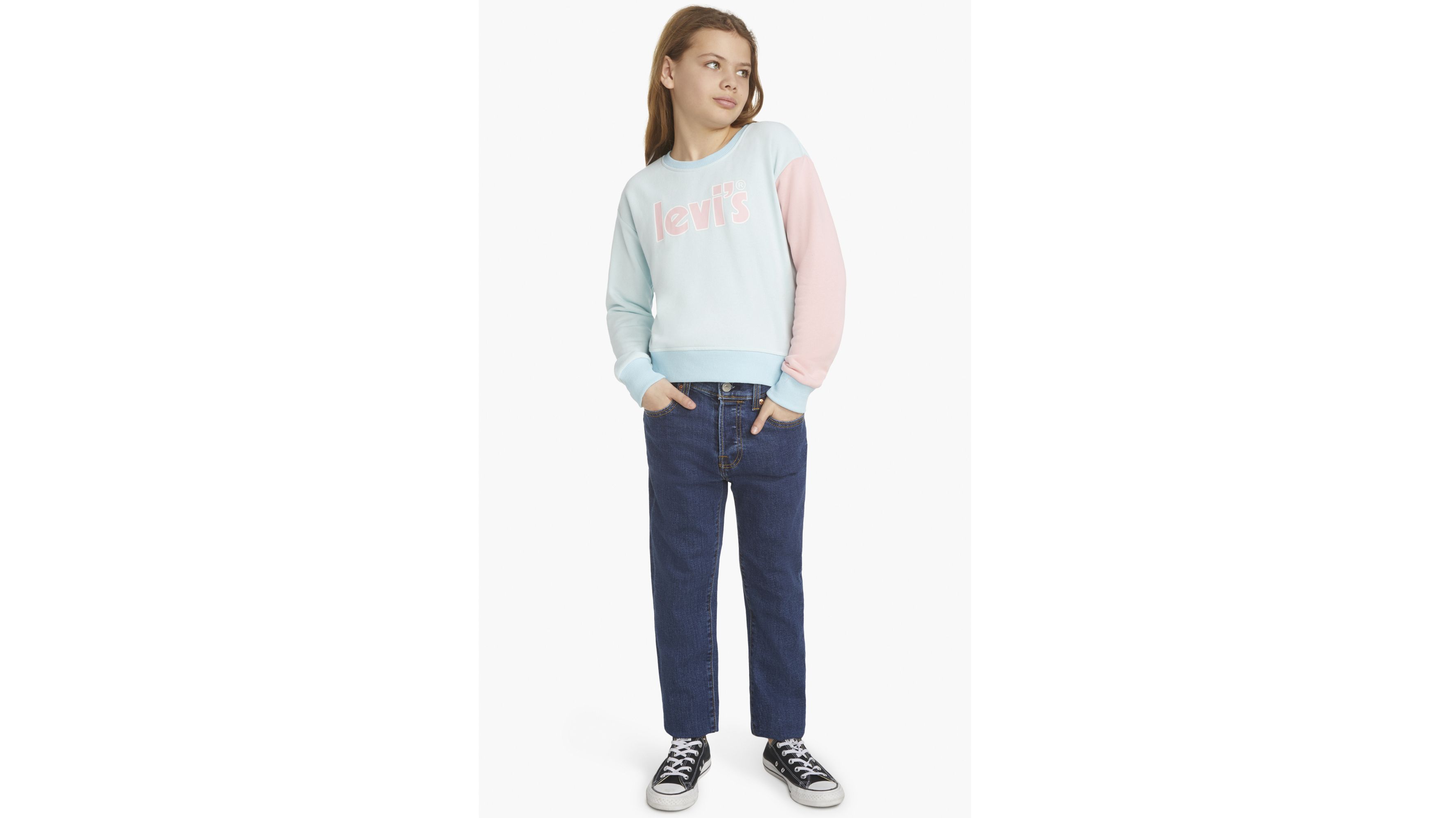 Colorblock Crewneck Sweatshirt Big Girls S-xl - Blue | Levi's® US