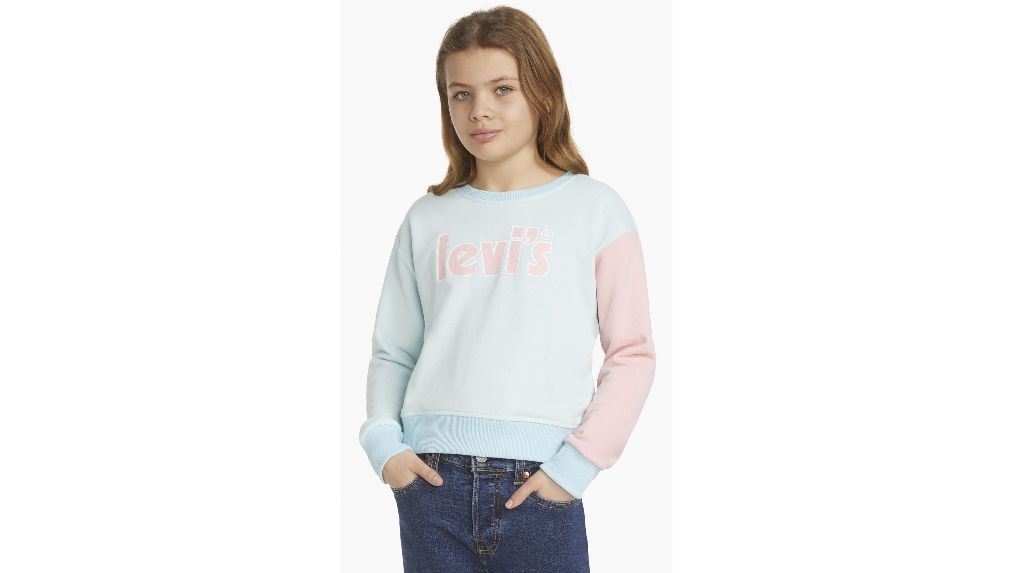 Colorblock Crewneck Shirt Big Girls S-xl - Blue | Levi's® US