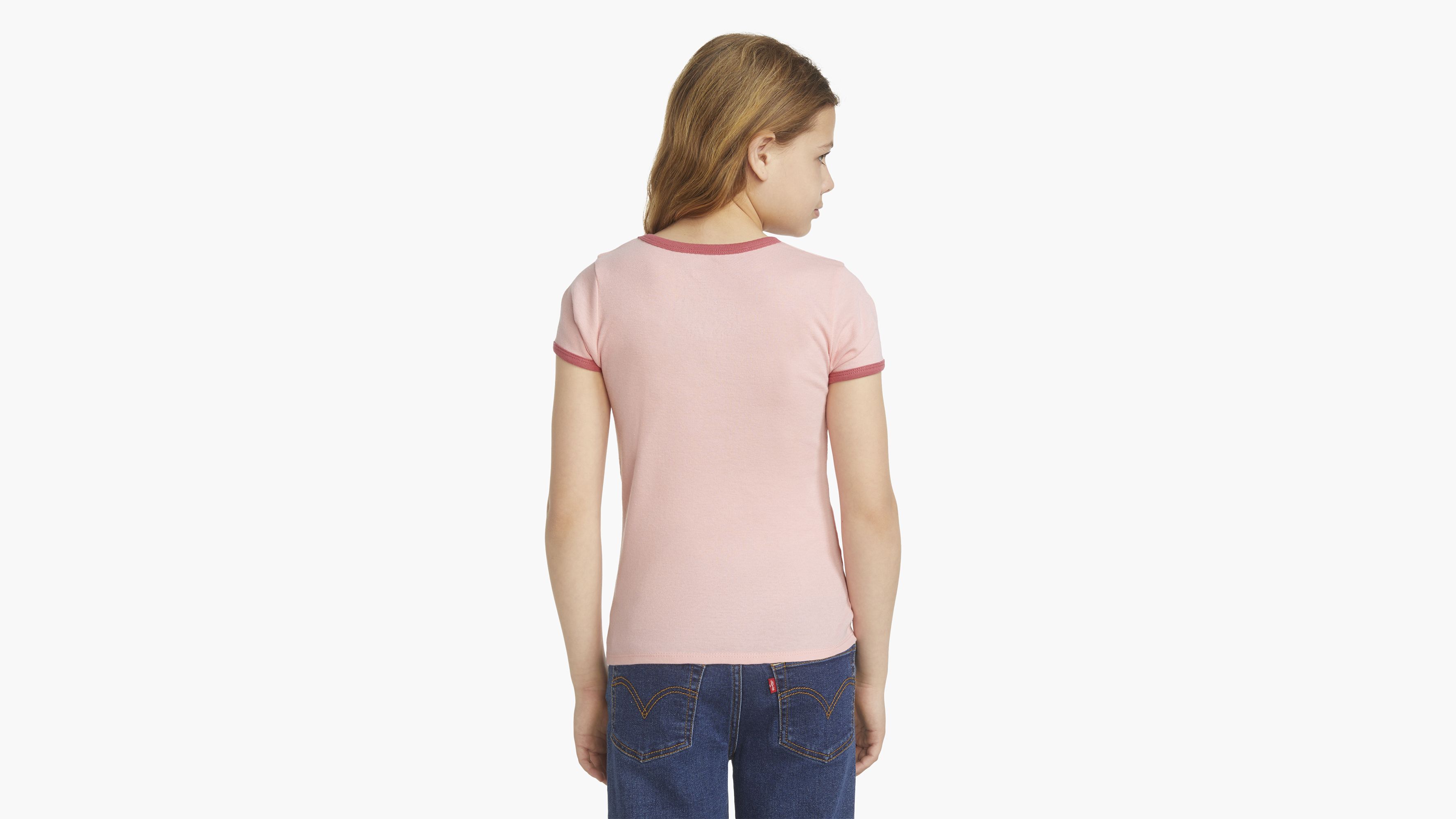 Ribbed Ringer Logo Top Big Girls S-xl - Pink | Levi's® US