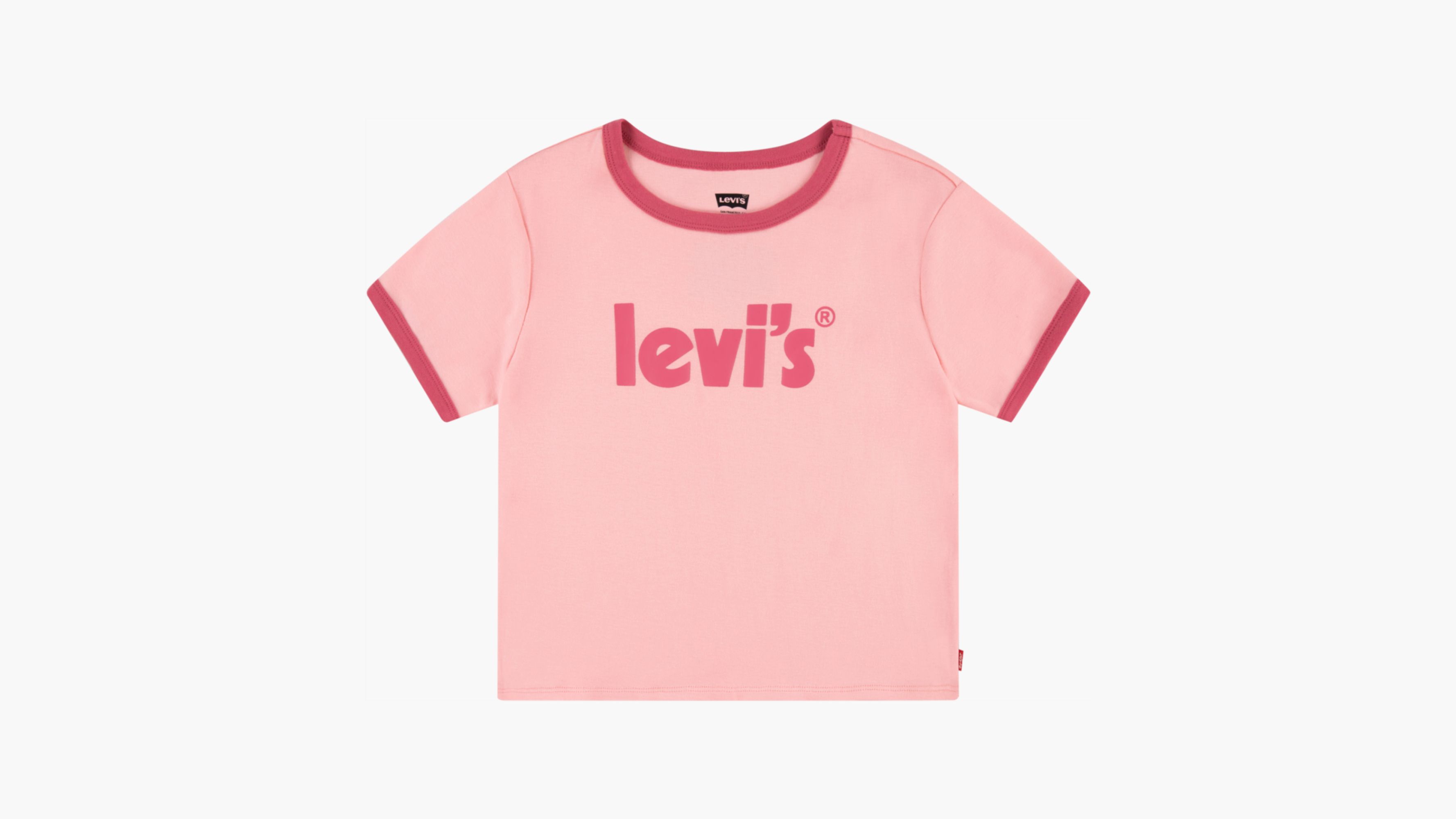 Ribbed Ringer Logo Top Big Girls S-xl - Pink | Levi's® US