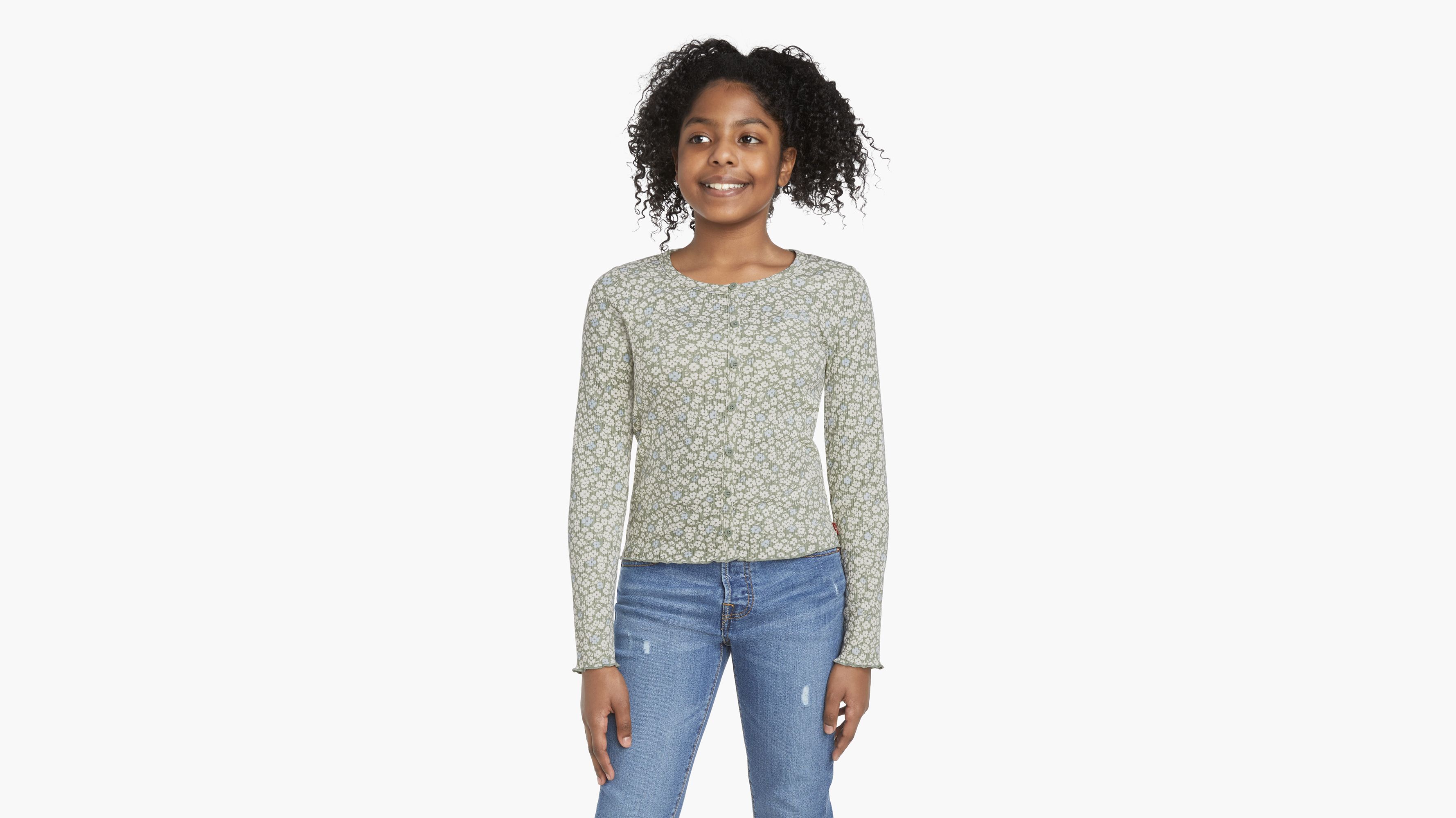 Floral Rib Top Big Girls 7-16 - Green | Levi's® US