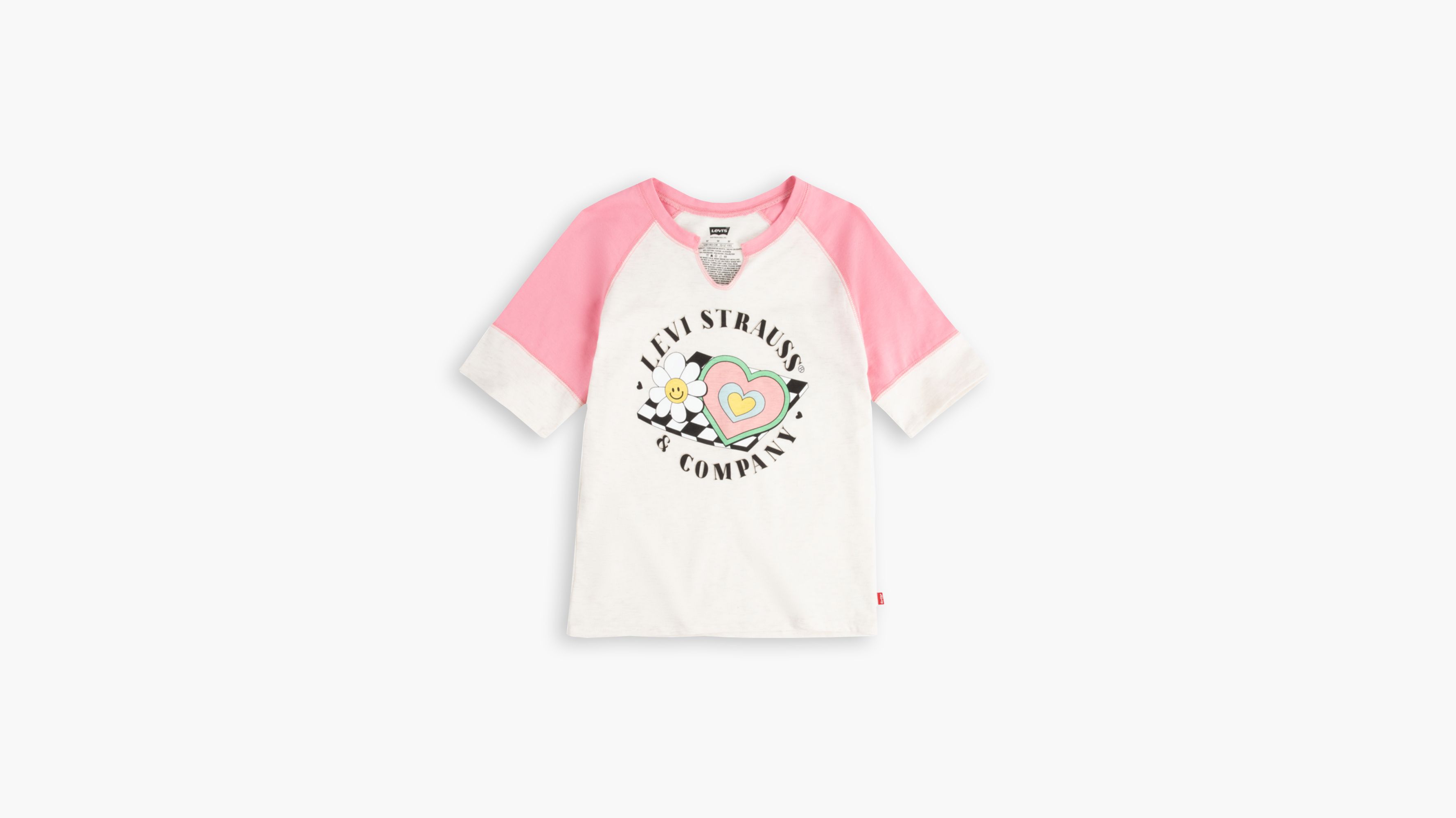 Checkerboard Baseball Tee Big Girls S-xl - Pink | Levi's® US