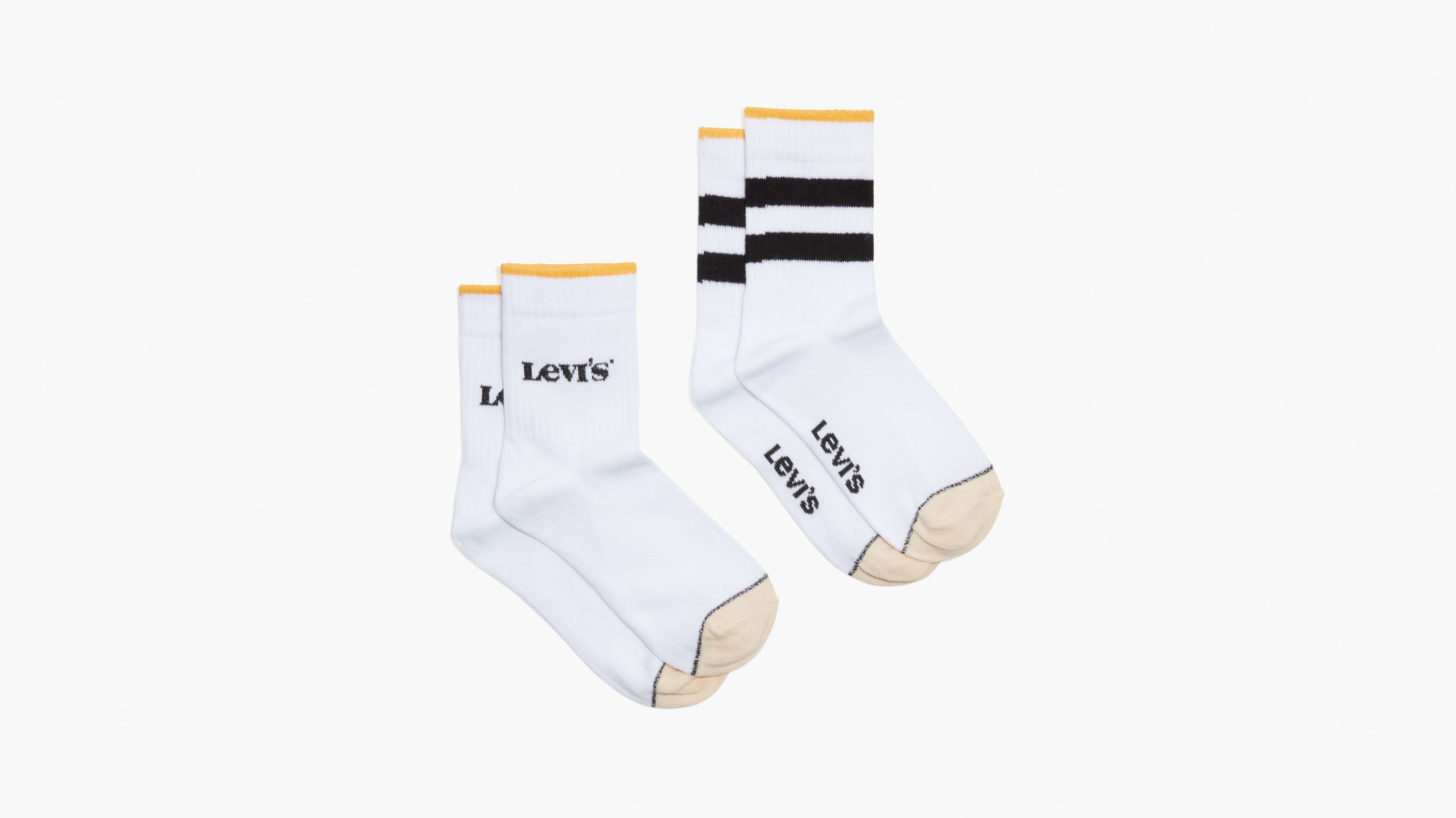 Levi's® Modern Vintage Logo Socks (2 Pack) - White | Levi's® US