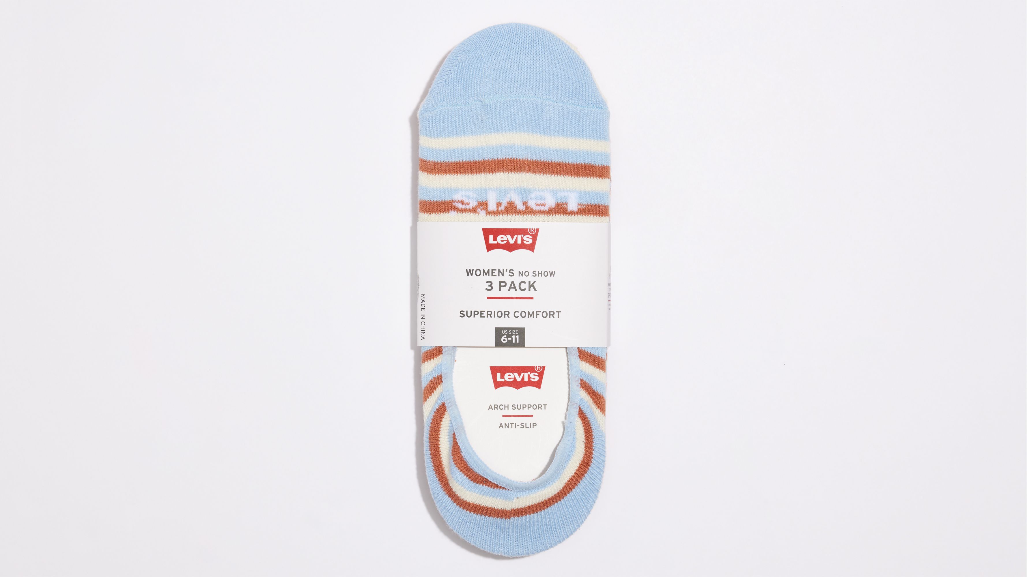 Double Stripes Short Cut Socks (3 Pack) - Brown | Levi's® US