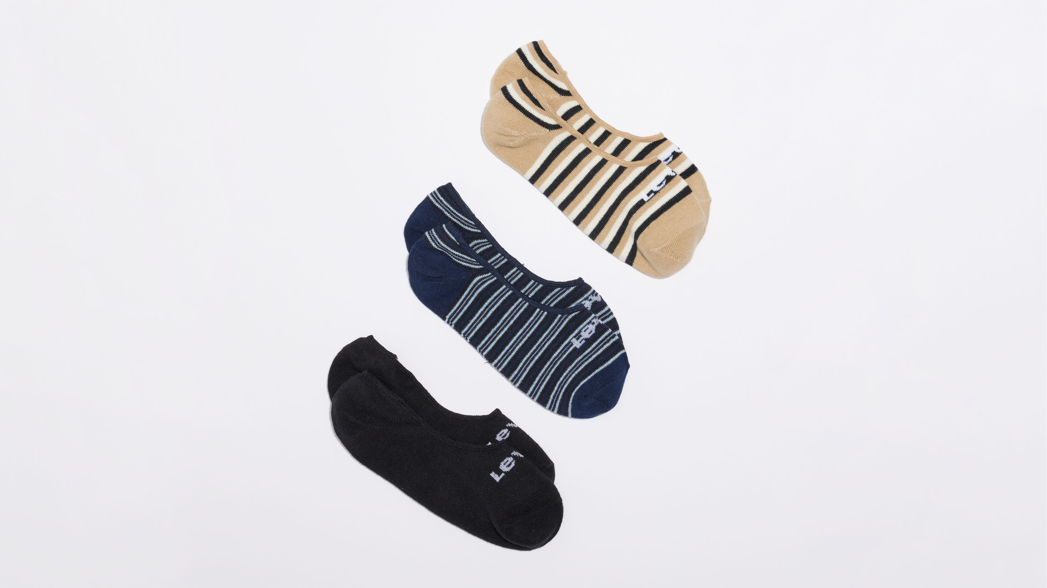 Double Stripes Short Cut Socks (3 Pack) - Black | Levi's® US