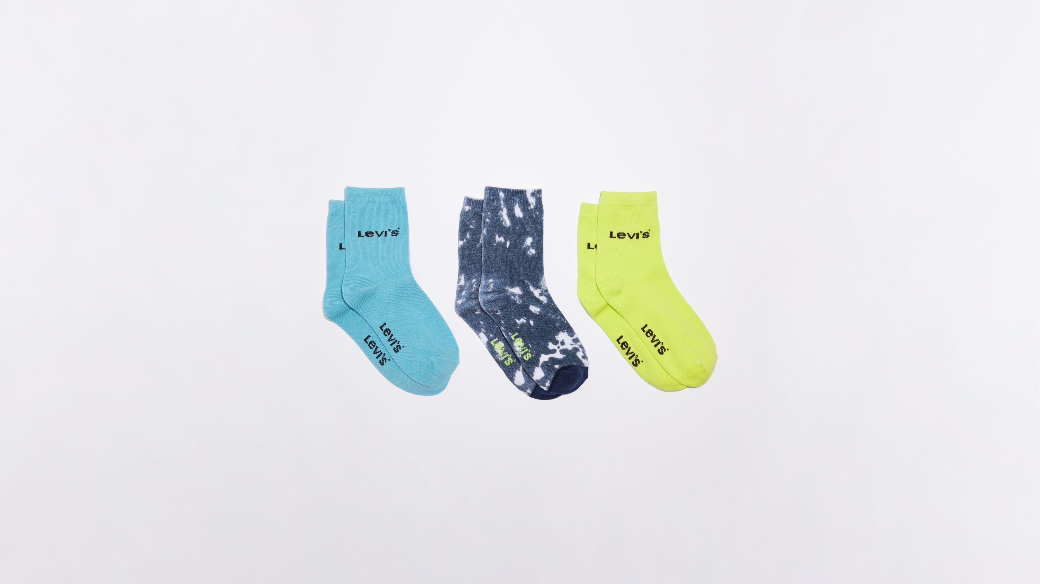Moody Tie Dye Short Cut Socks (3 Pack) - Blue | Levi's® US