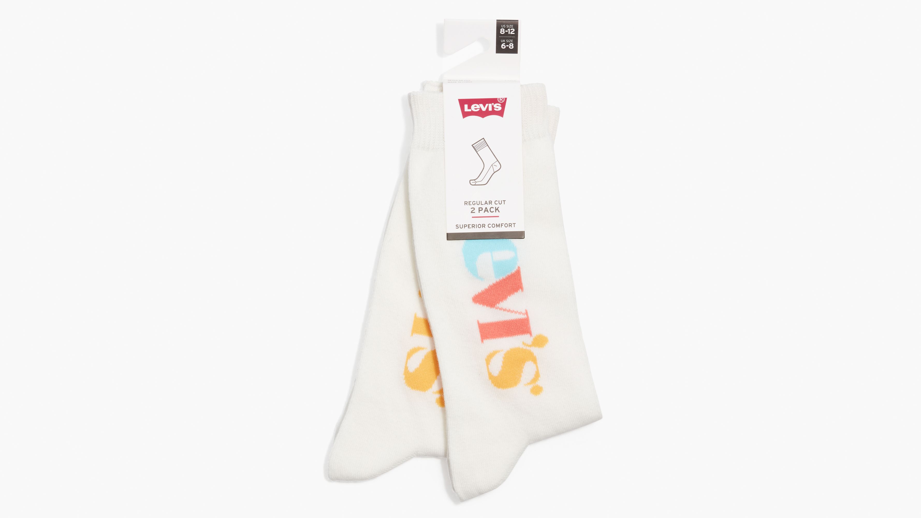 Levi's® Vertical Logo Socks (2 Pack) - Multi-color | Levi's® US