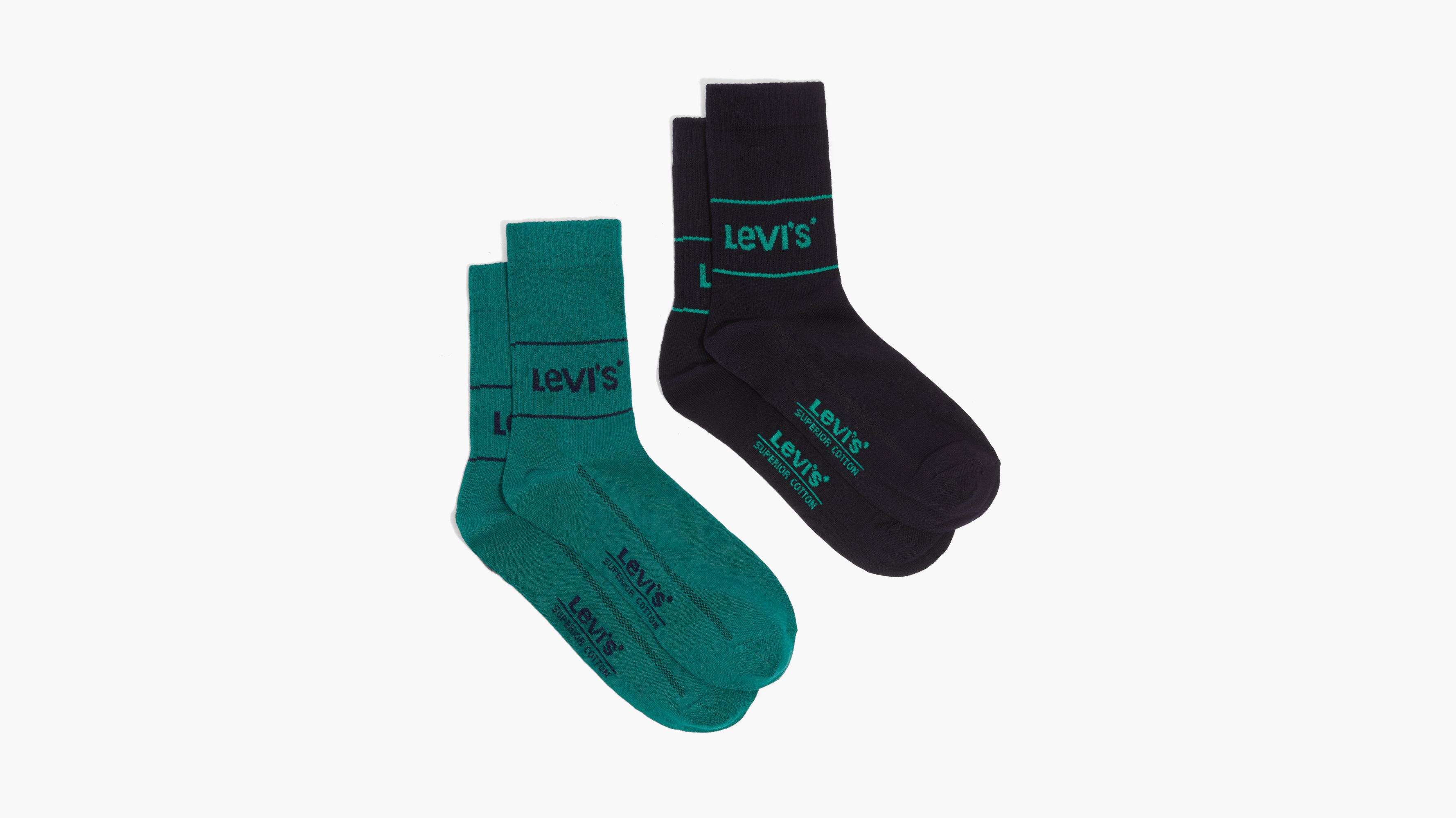 Short Cut Sport Socks (2 Pack) - Green | Levi's® US