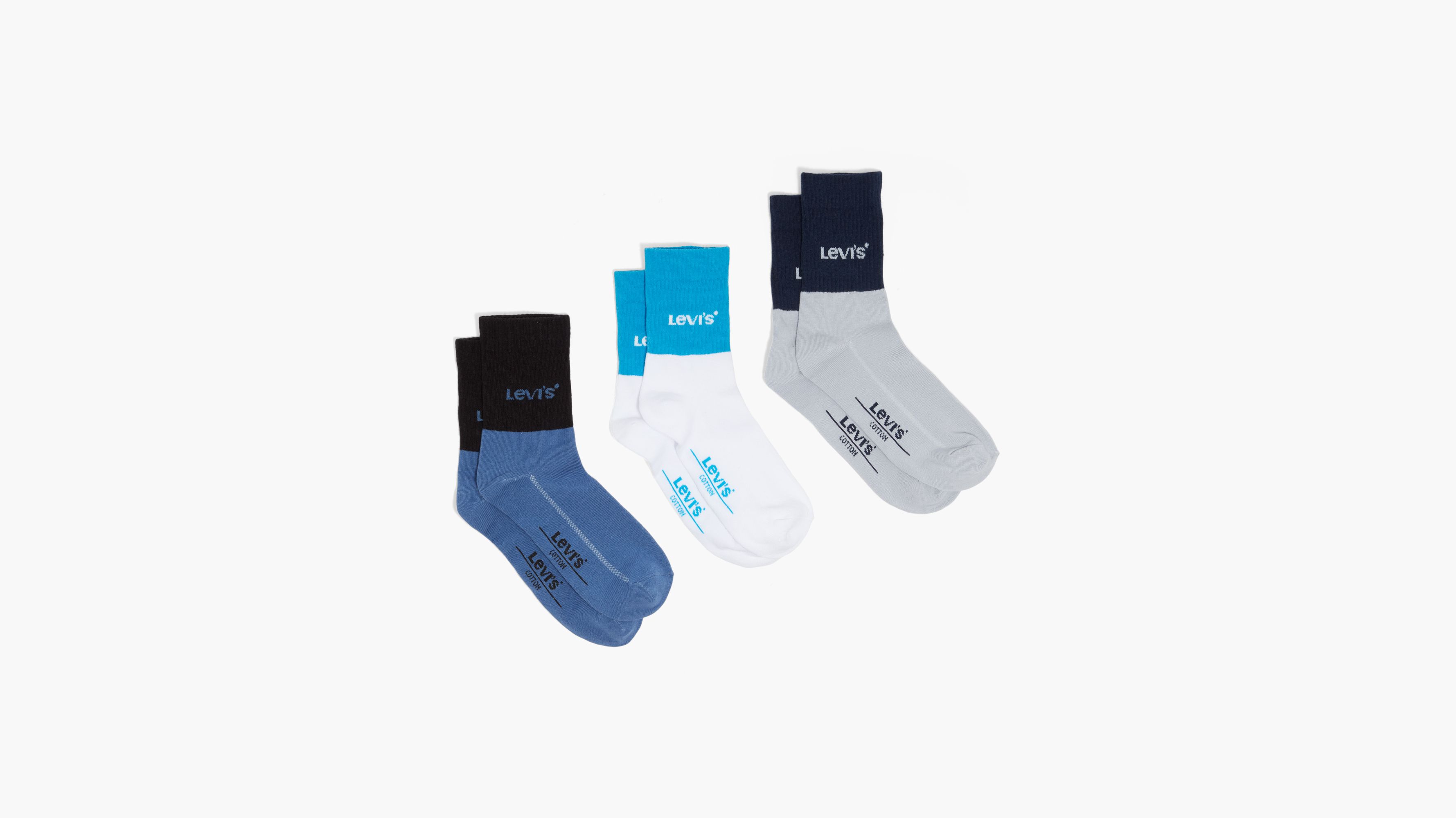 Color Block Shorty Cut Socks (3 Pack) - Blue | Levi's® US