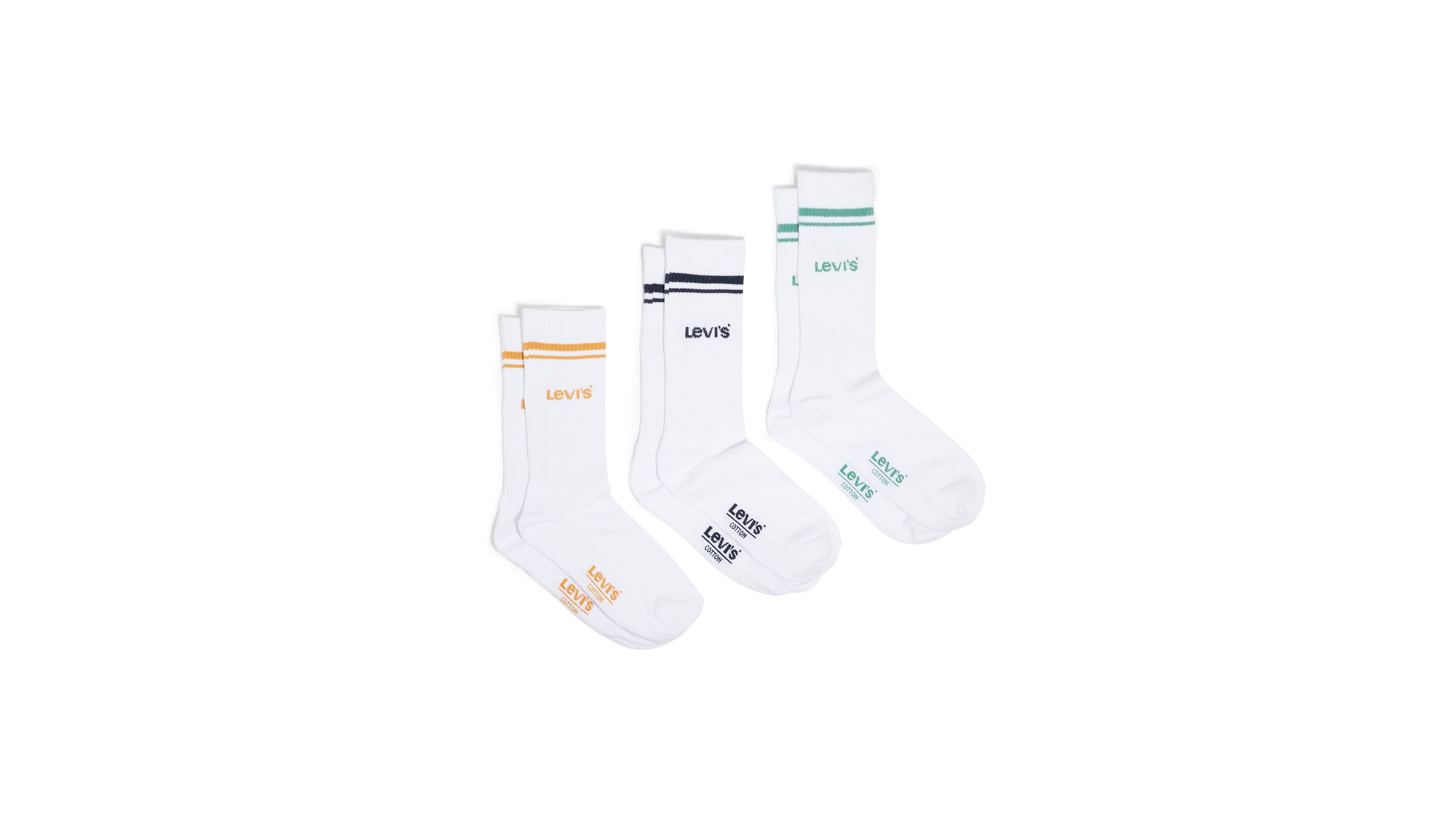 Regular Cut Athletic Socks (3 Pack) - Multi-color | Levi's® US