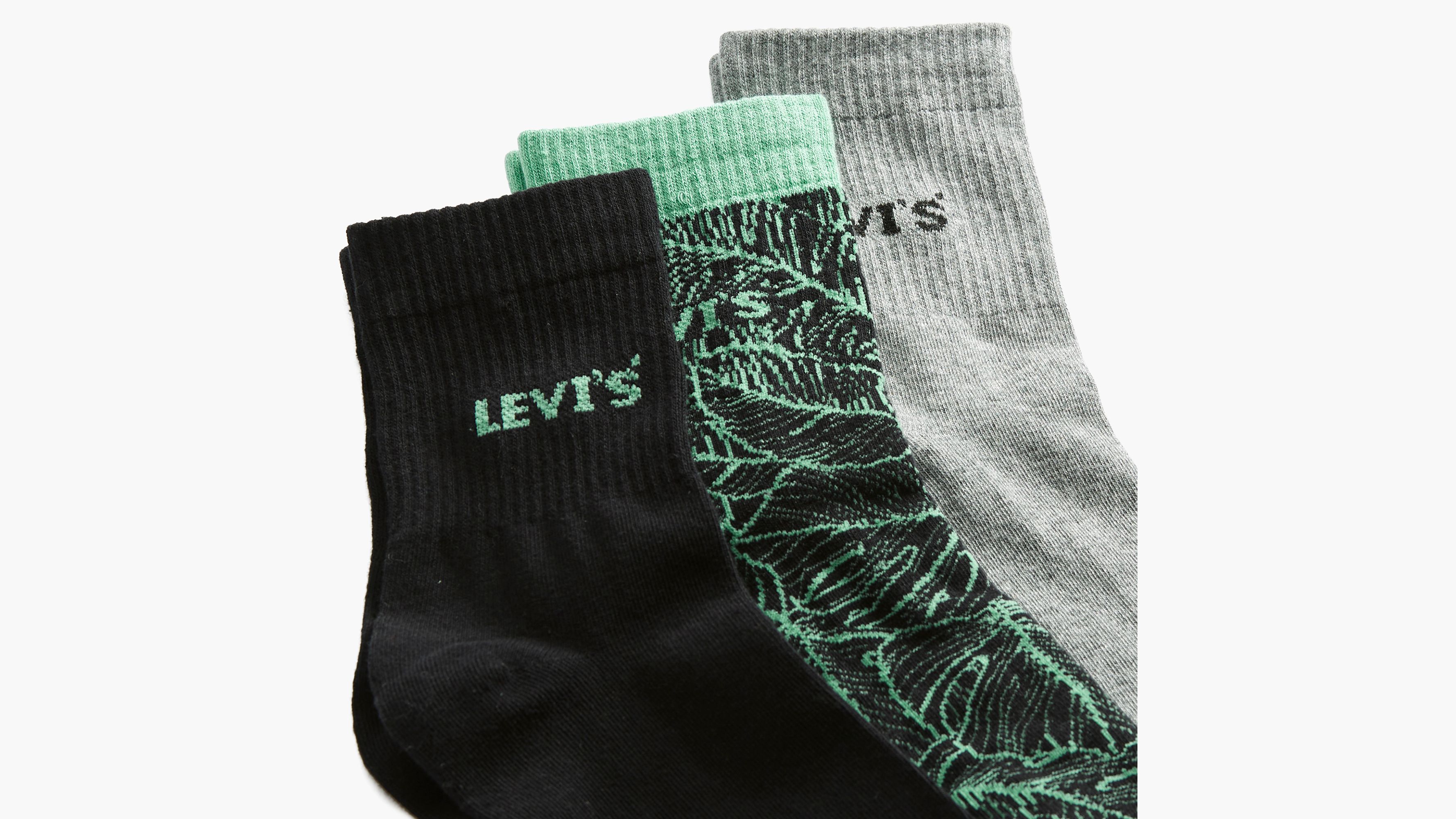 Leaf Stencil Short Cut Socks (3 Pack) - Multi-color | Levi's® US