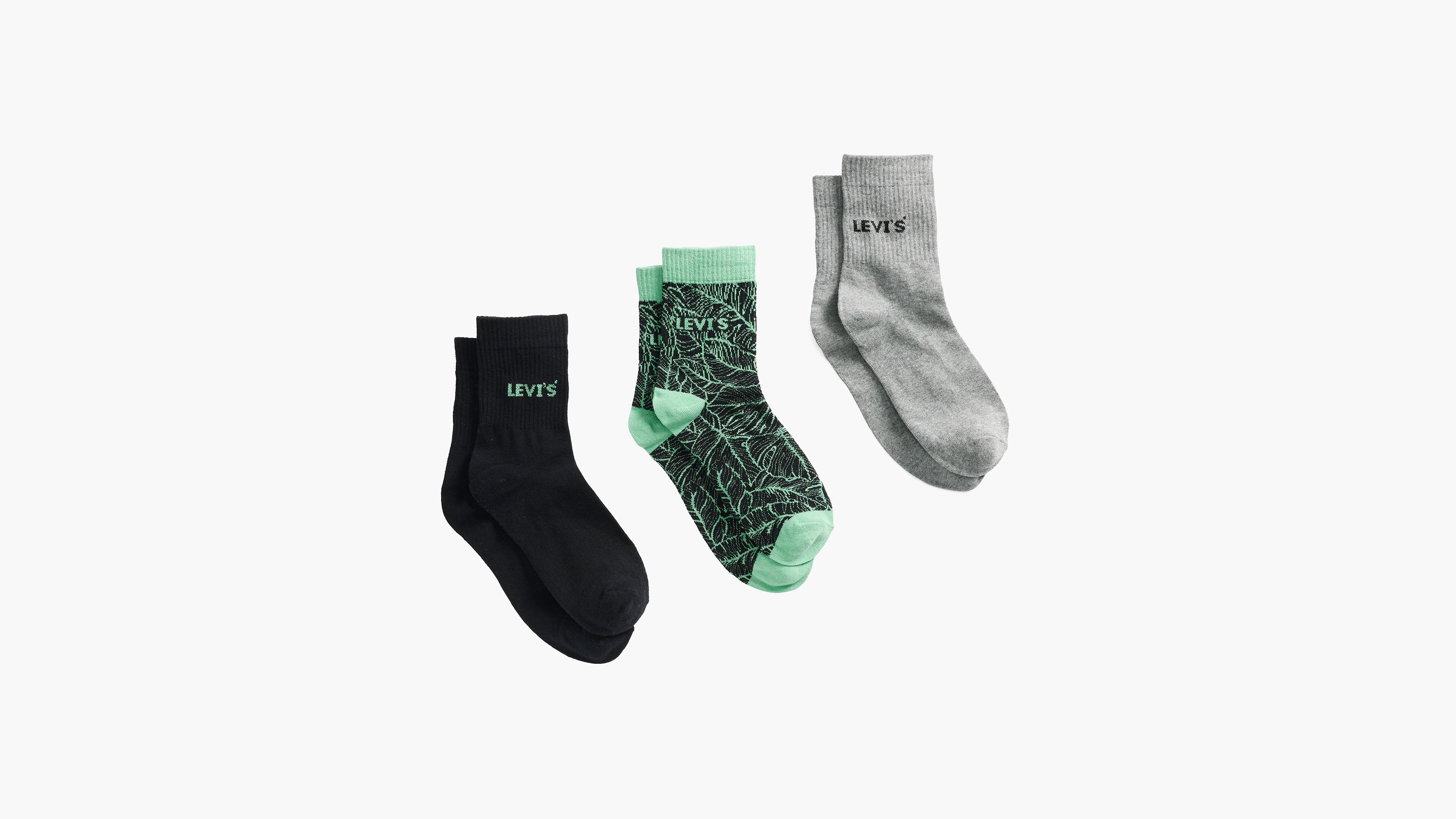 Leaf Stencil Short Cut Socks (3 Pack) - Multi-color | Levi's® US