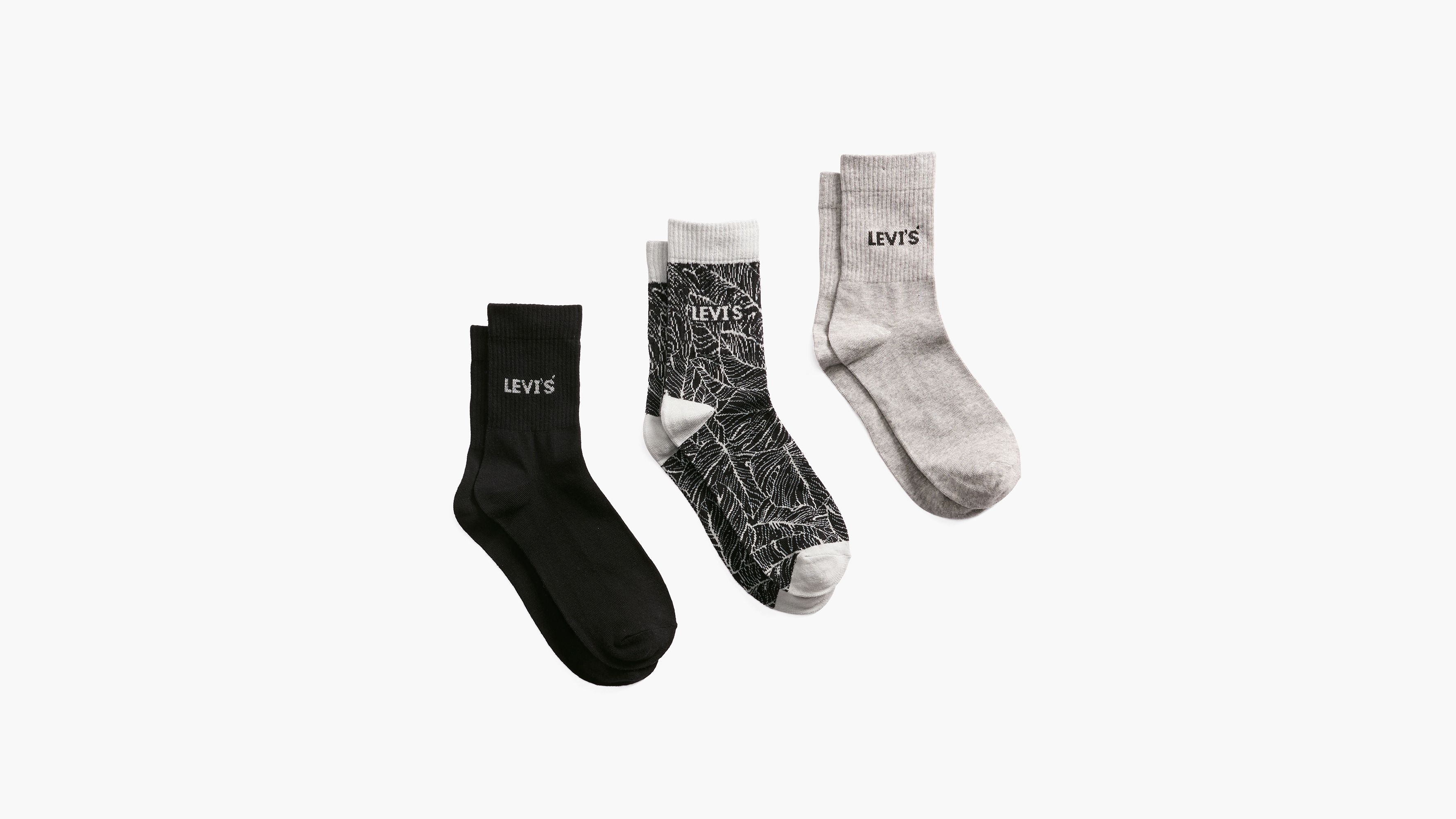 Leaf Stencil Short Cut Socks (3-pack) - Multi-color | Levi's® US