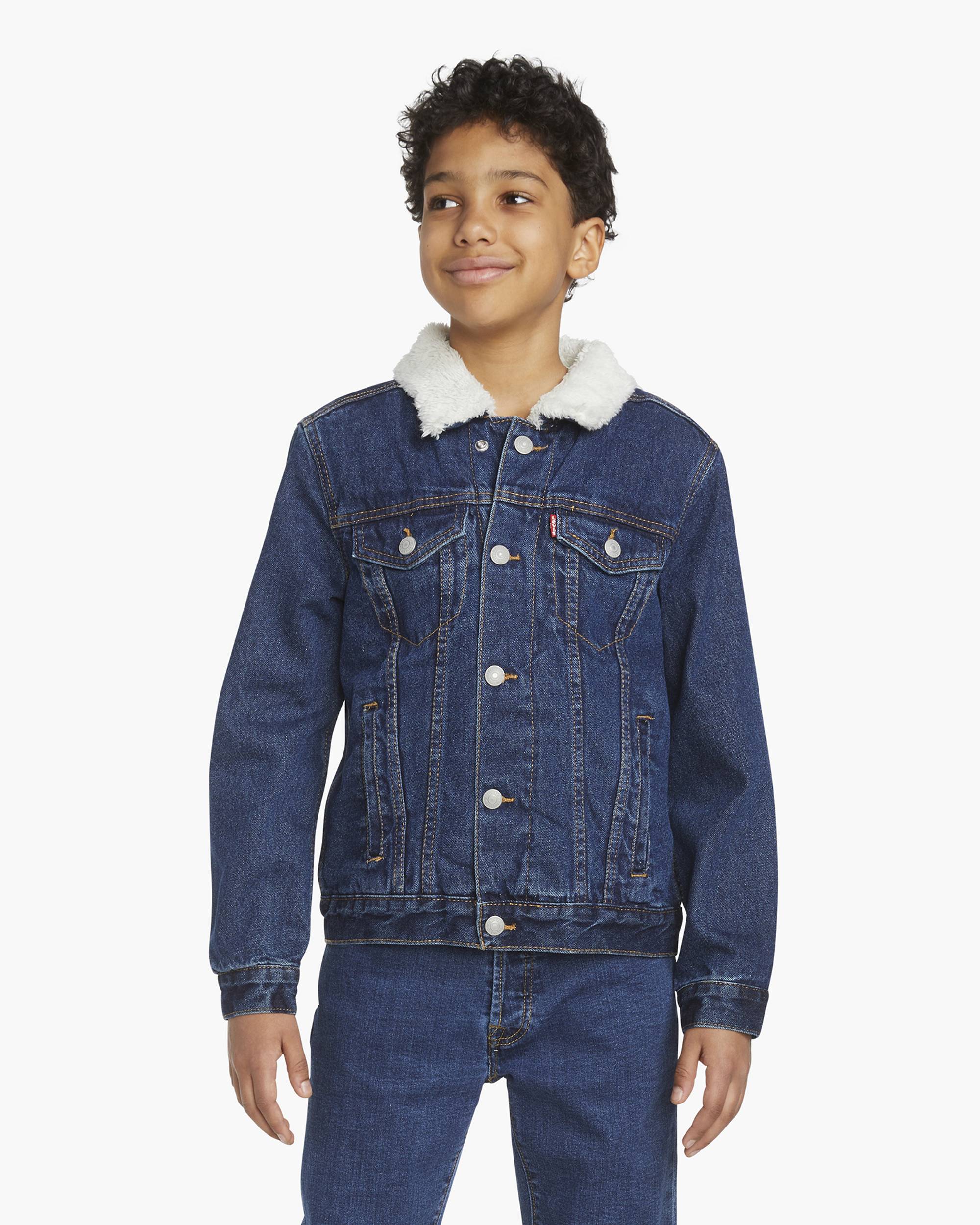 Levi's® Sherpa Trucker Jacket Big Boys S-xl - Dark Wash Levi's® Sherpa Trucker Jacket Big Boys S-xl - Dark Wash
