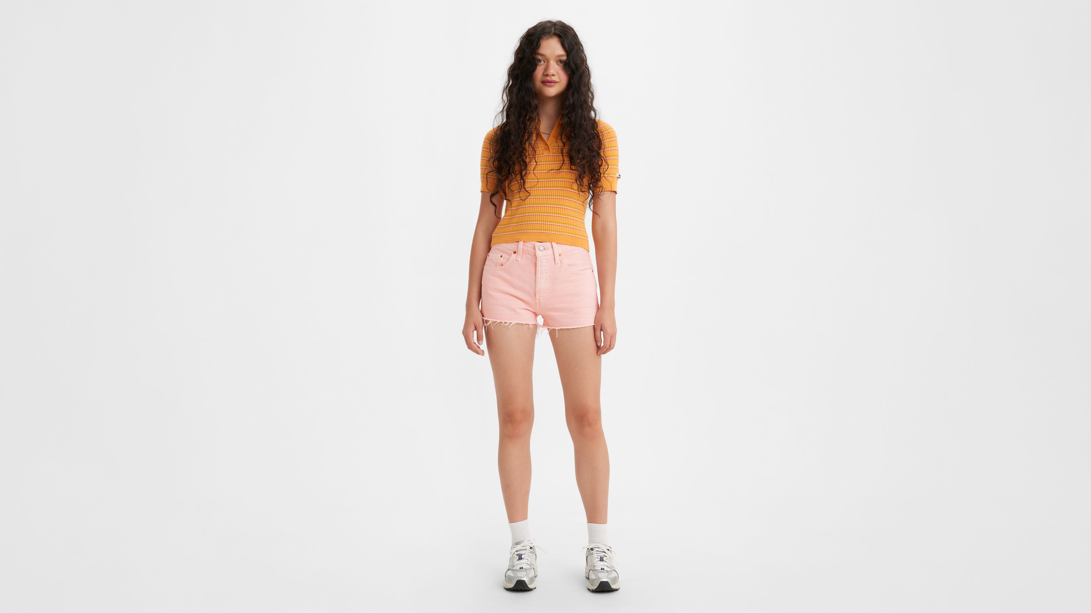 501® High Rise Women's Colored Denim Shorts - Pink | Levi's® US