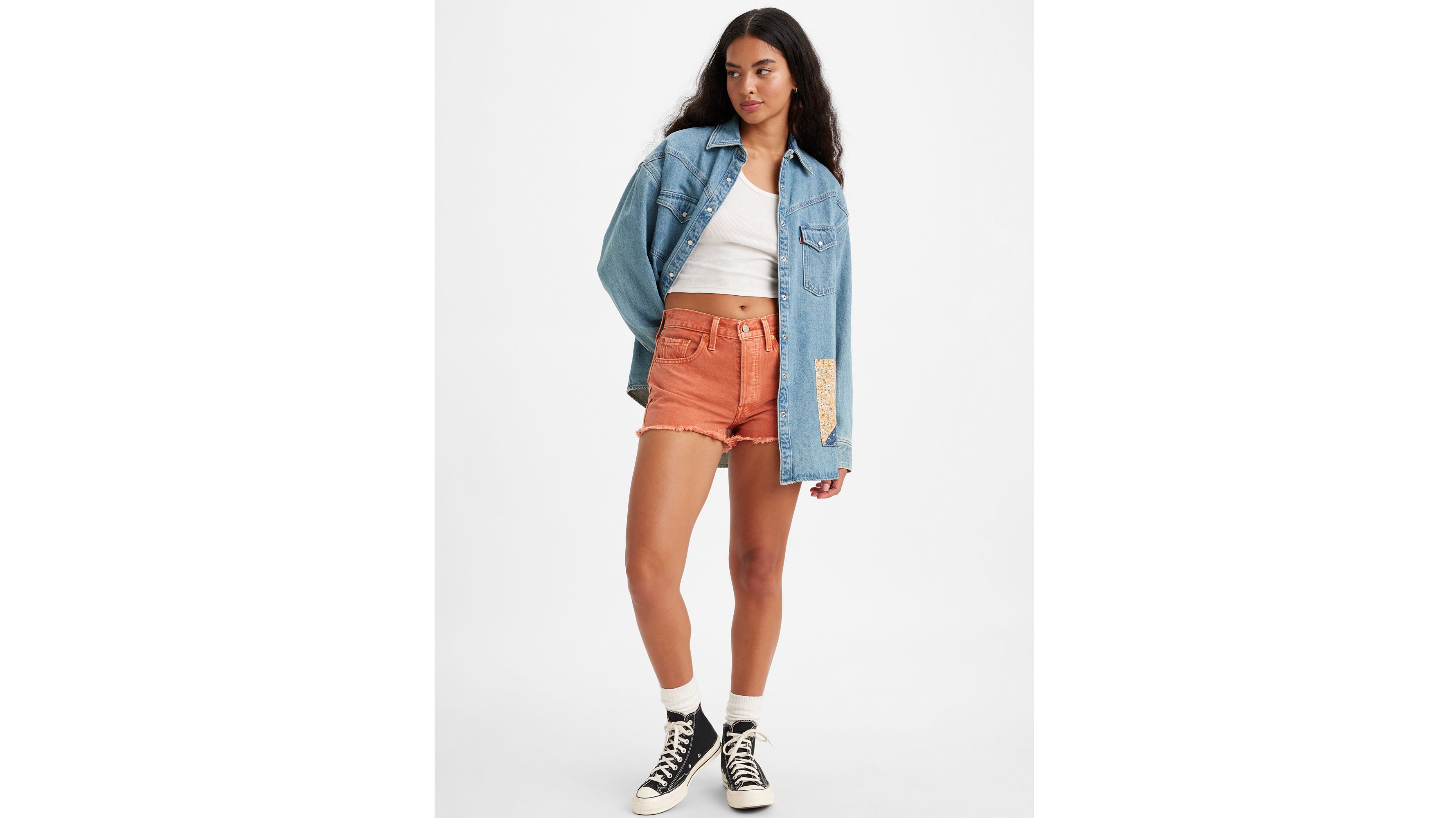 501® High Rise Women's Colored Denim Shorts - Brown | Levi's® CA