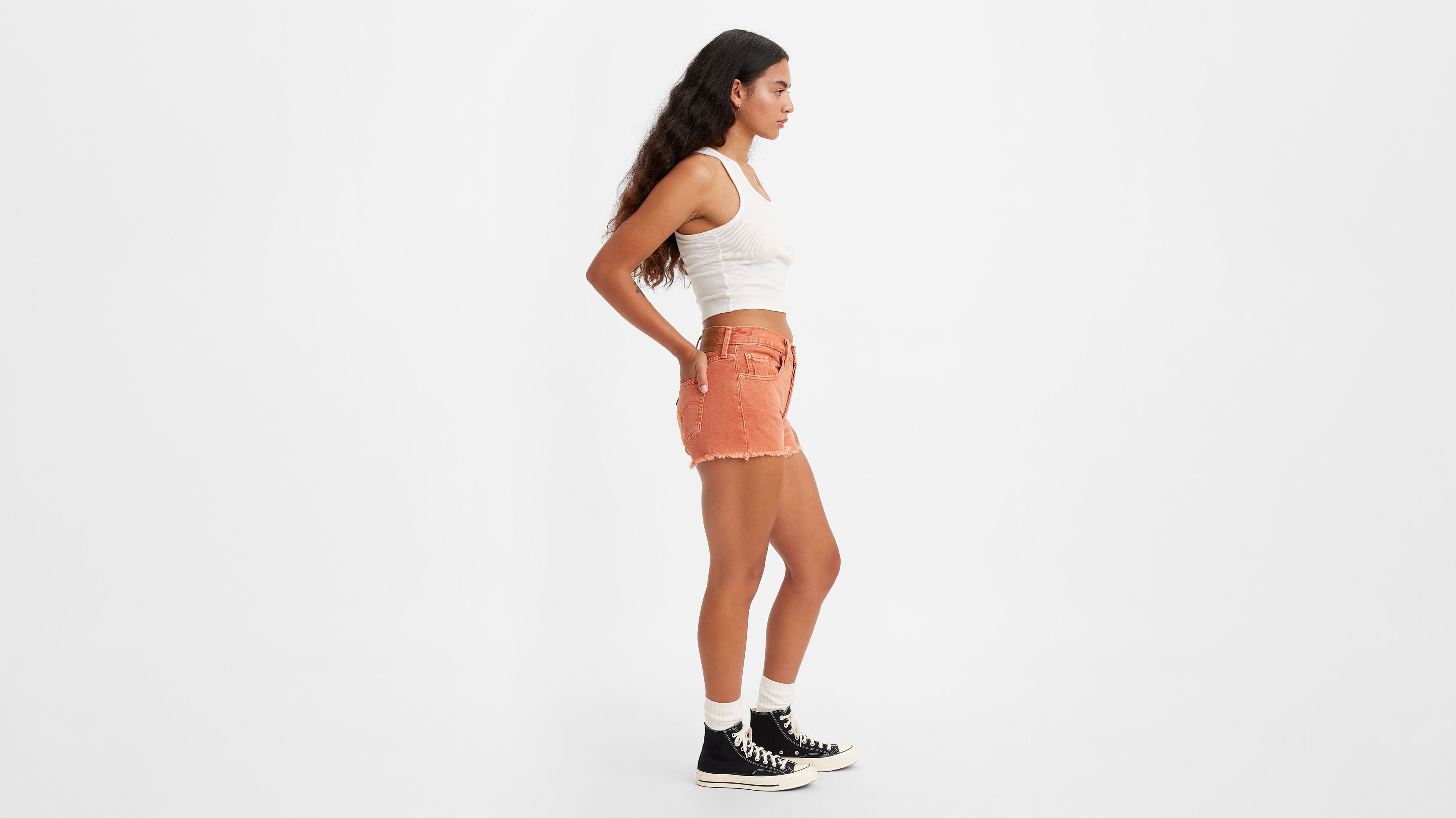 501® High Rise Women's Colored Denim Shorts - Brown | Levi's® US