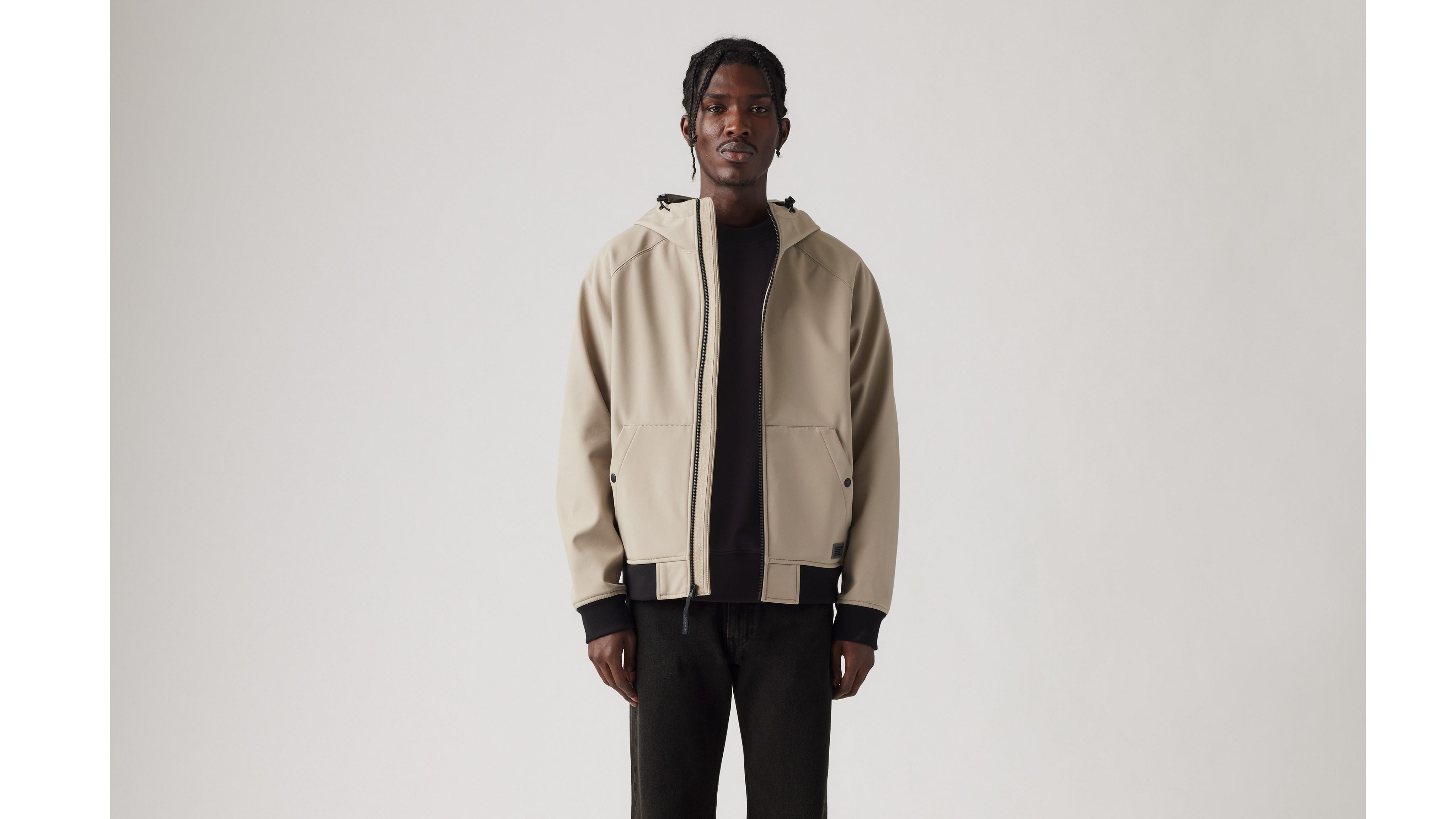 Soft Shell Hoodie Bomber Jacket - Grey | Levi's® CA