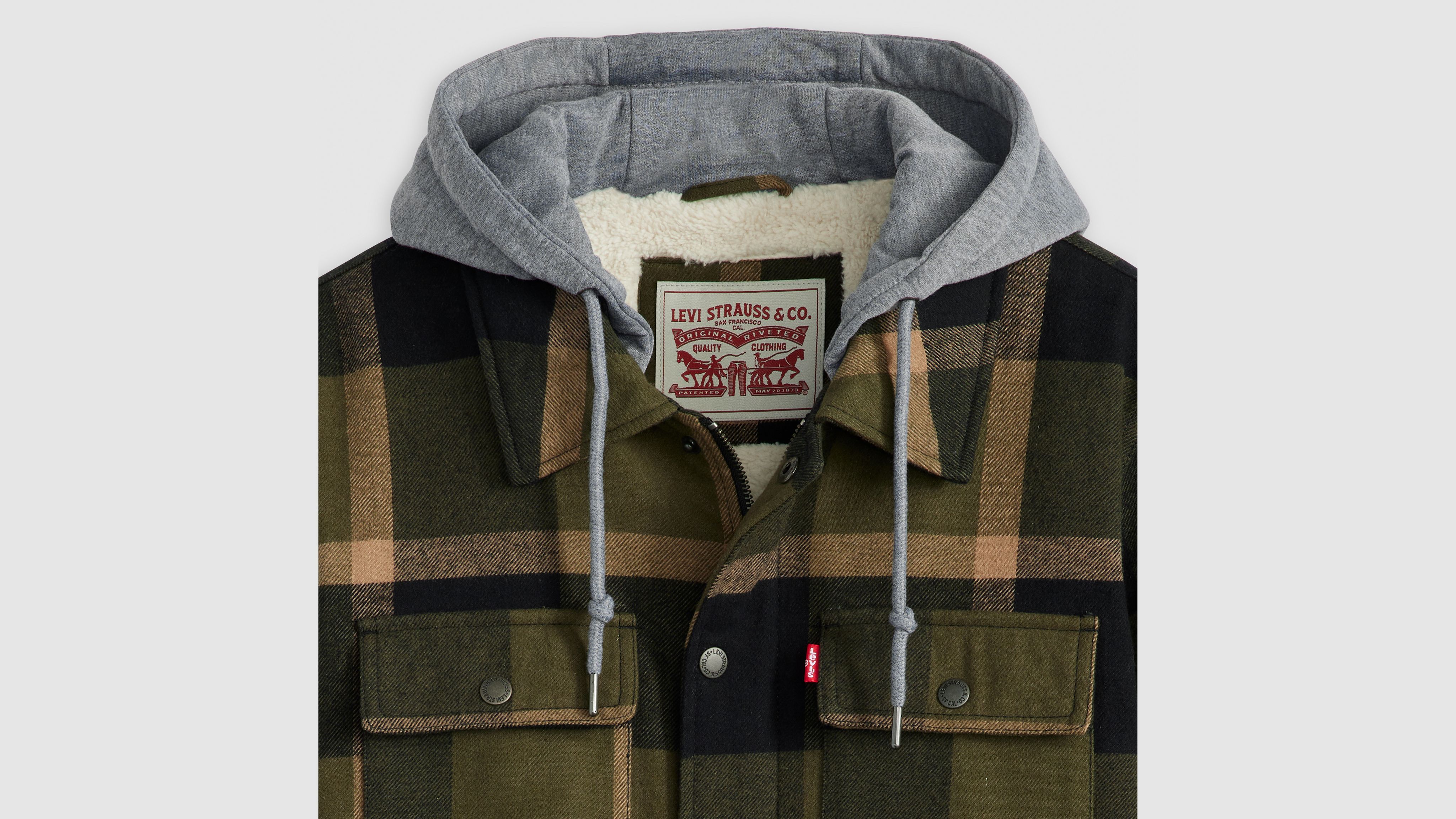 Cotton Plaid Sherpa Lined Shacket - Multi-color | Levi's® CA