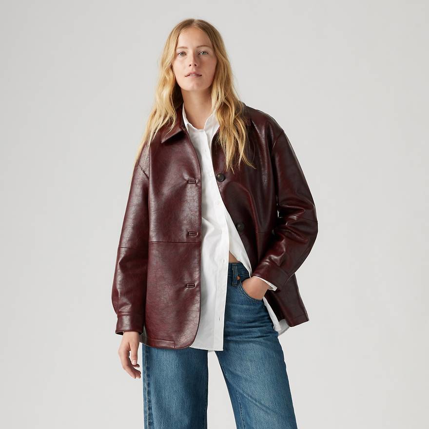 Faux Leather Vintage Blazer - Red | Levi's® US Faux Leather Vintage Blazer - Red | Levi's® US