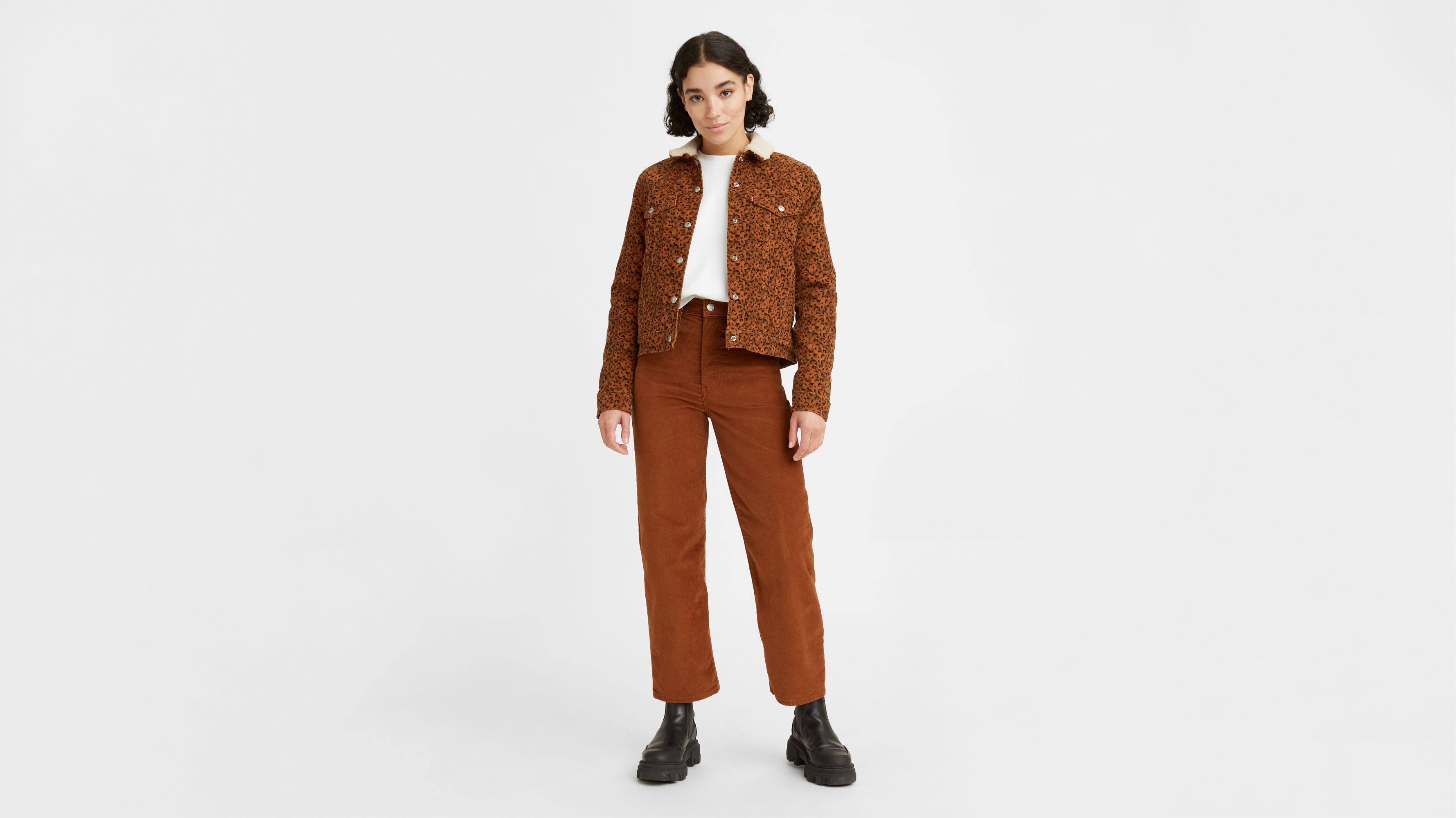 Ribcage Straight Ankle Corduroy Women's Jeans - White | Levi's® US